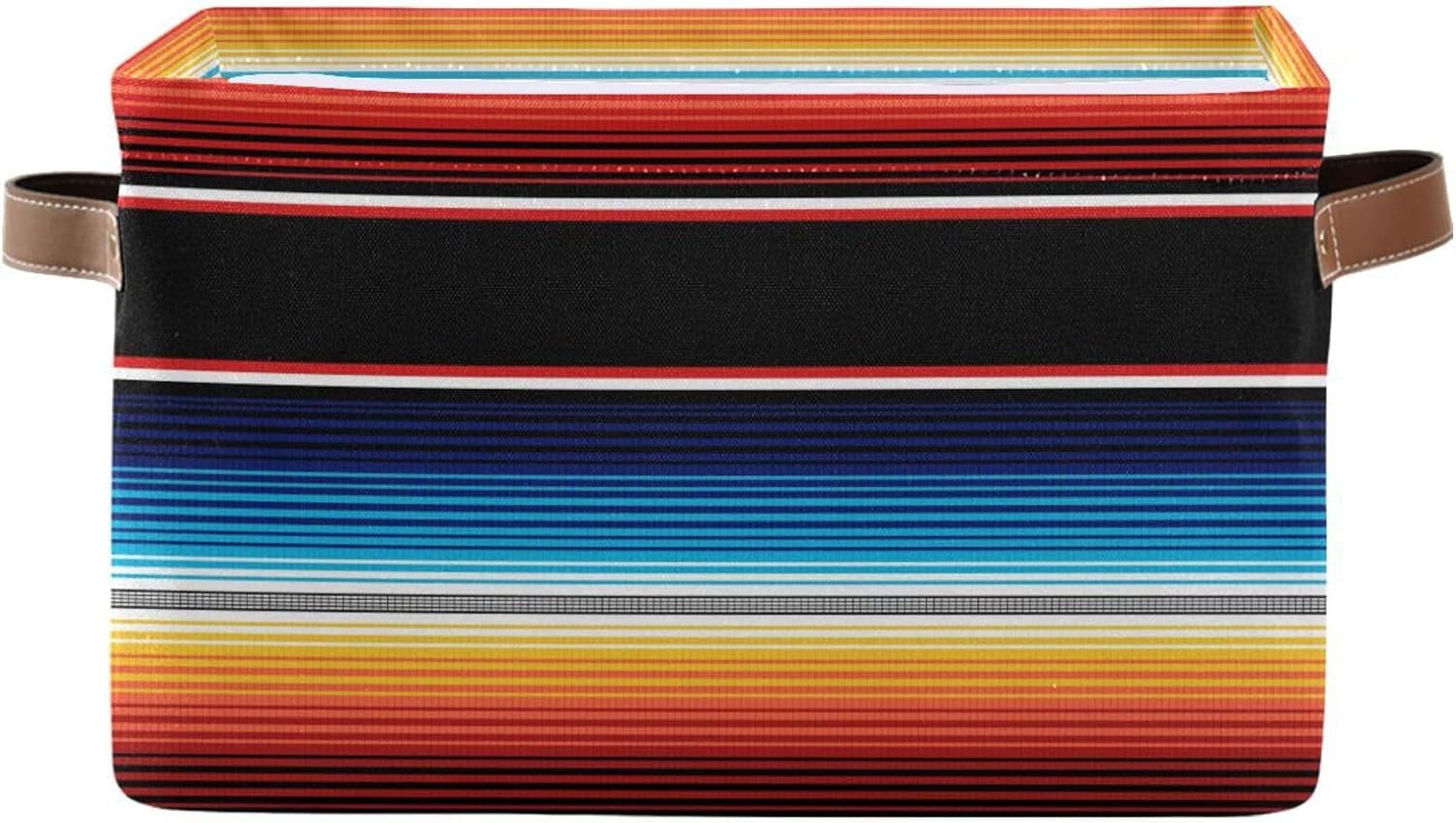 Coolnut 1 Pack Fabric Storage Basket Mexican Serape Stripes Closet ...