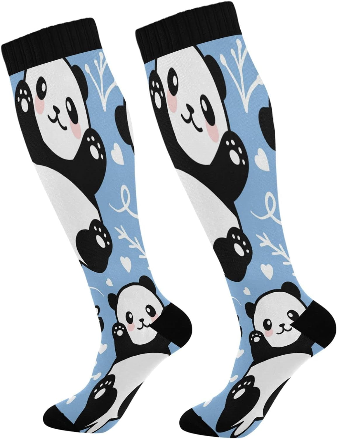 Coolnut 1 Pack Heart Cute Cartoon Panda Compression Socks for Women Men ...