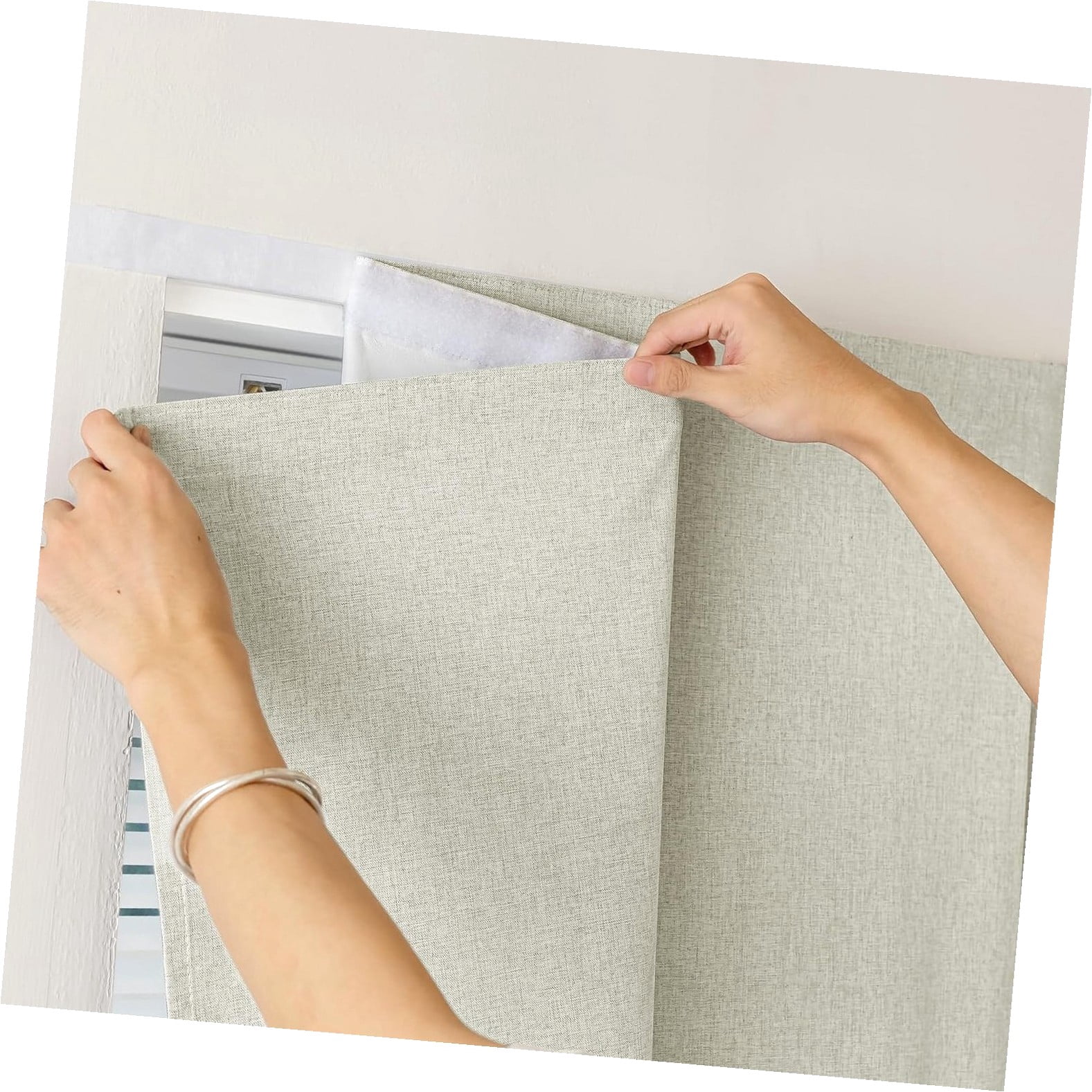 Coolnut 100% Curtains- Stick Curtains Shades Window Blinds Curtain No ...