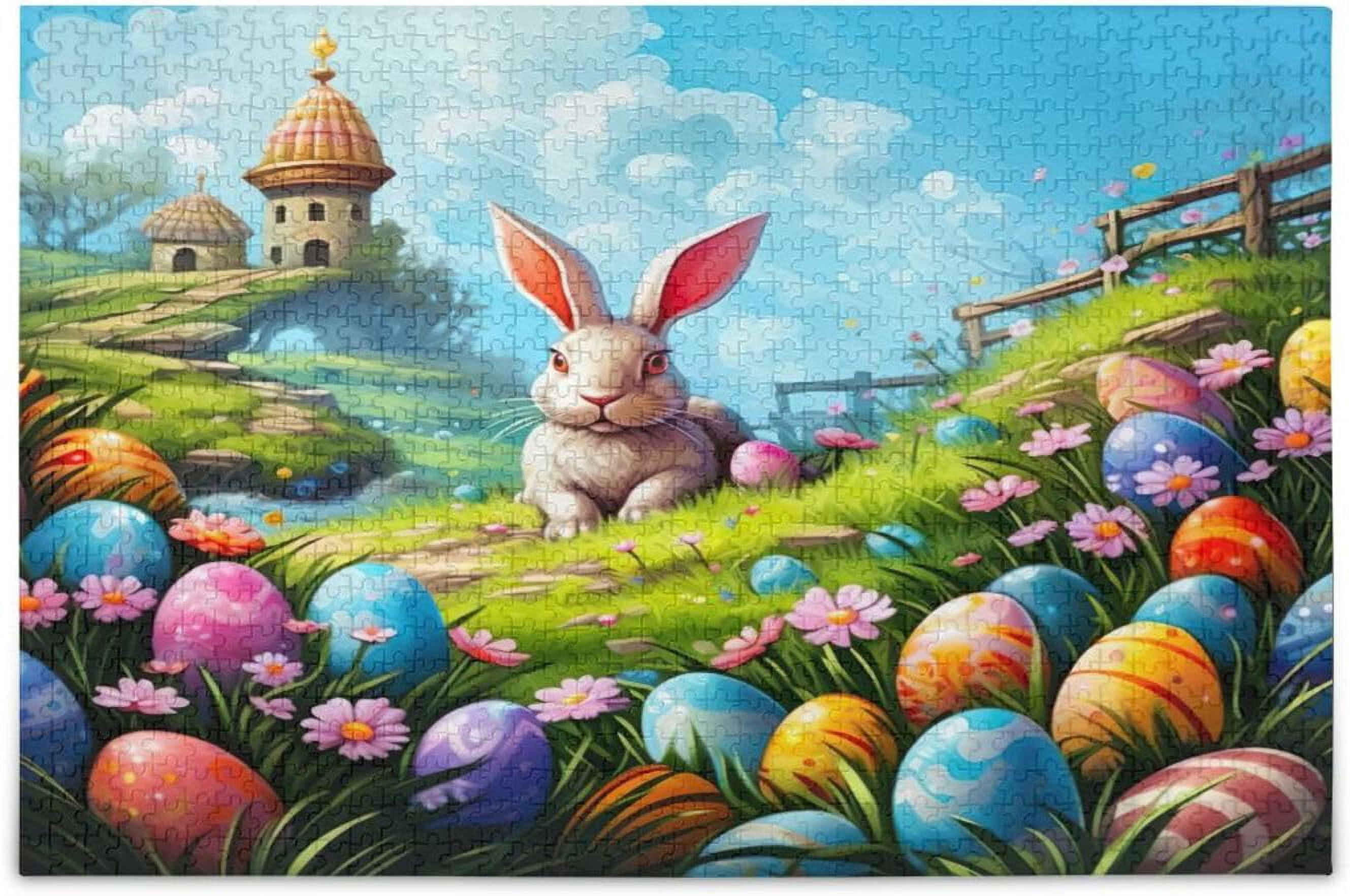 Coolnut 1000 Pieces Cute Rabbits and Easter Eggs Jigsaw Puzzle for ...