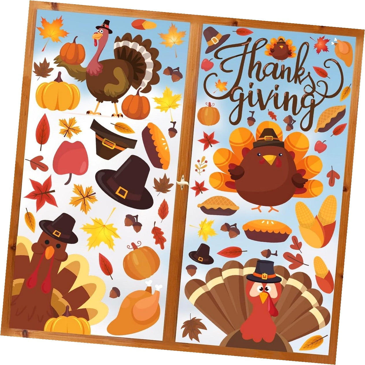 Coolnut 101 PCS Thanksgiving Window Cling Sticker, Turkey Pumpkin for ...