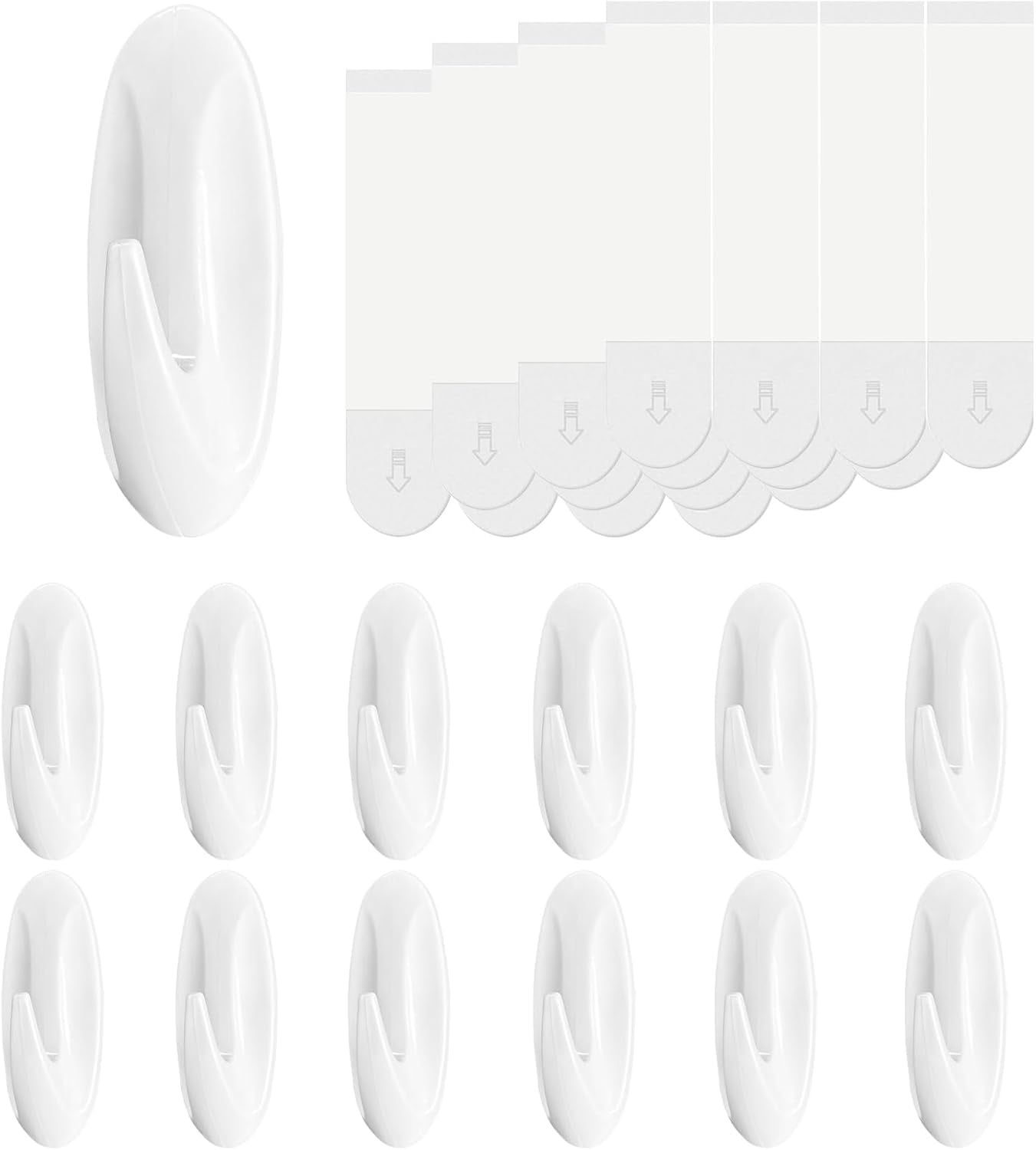 Coolnut 12 Wall Hooks for Hanging Medium, Removable Bathroom Towel ...