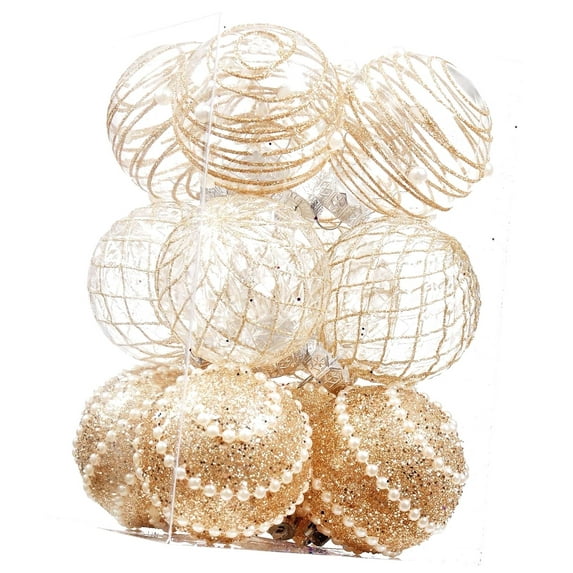 Coolnut 12CT Christmas Ornaments Clear Large Plastic Christmas Tree ...