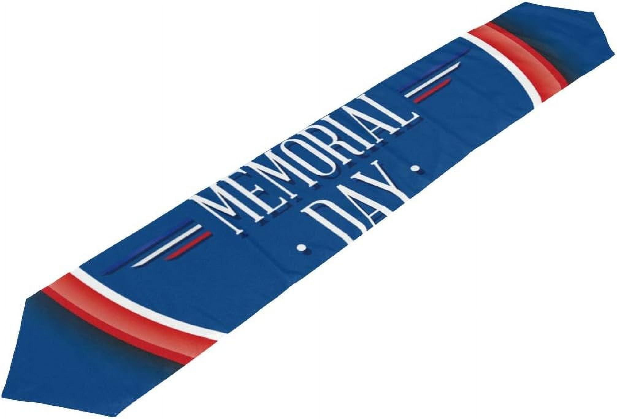 Coolnut 13"x70" Table Runner, Happy Memorial Day Symbol Washable Table ...