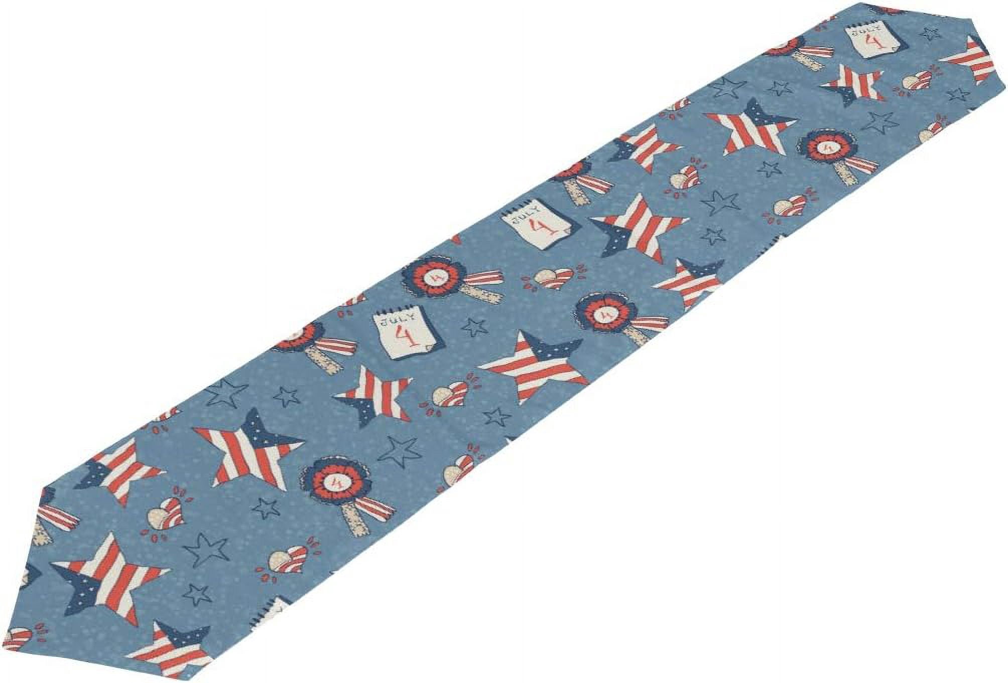 Coolnut 13"x70" Table Runner, Ribbons Stars Calendar Sheets Washable ...