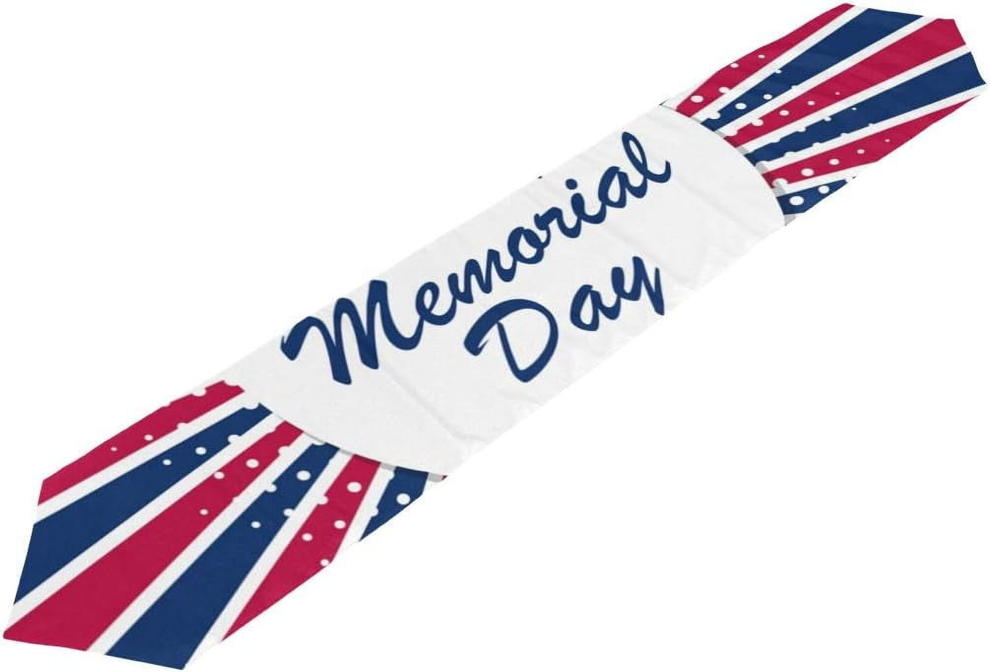 Coolnut 13"x70" Table Runner, USA Memorial Day Washable Table Cloth ...