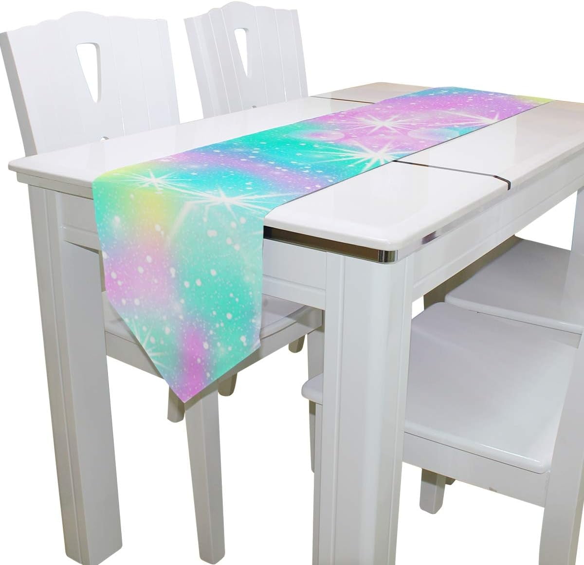 Coolnut 13"x90" Rectangle Bright Unicorn Rainbow Printed Table Runner ...