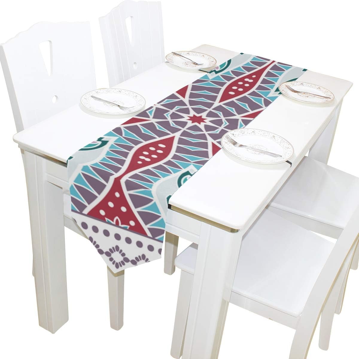 Coolnut 13"x90" Rectangle Cloth Table Runner Decorative Colorful ...