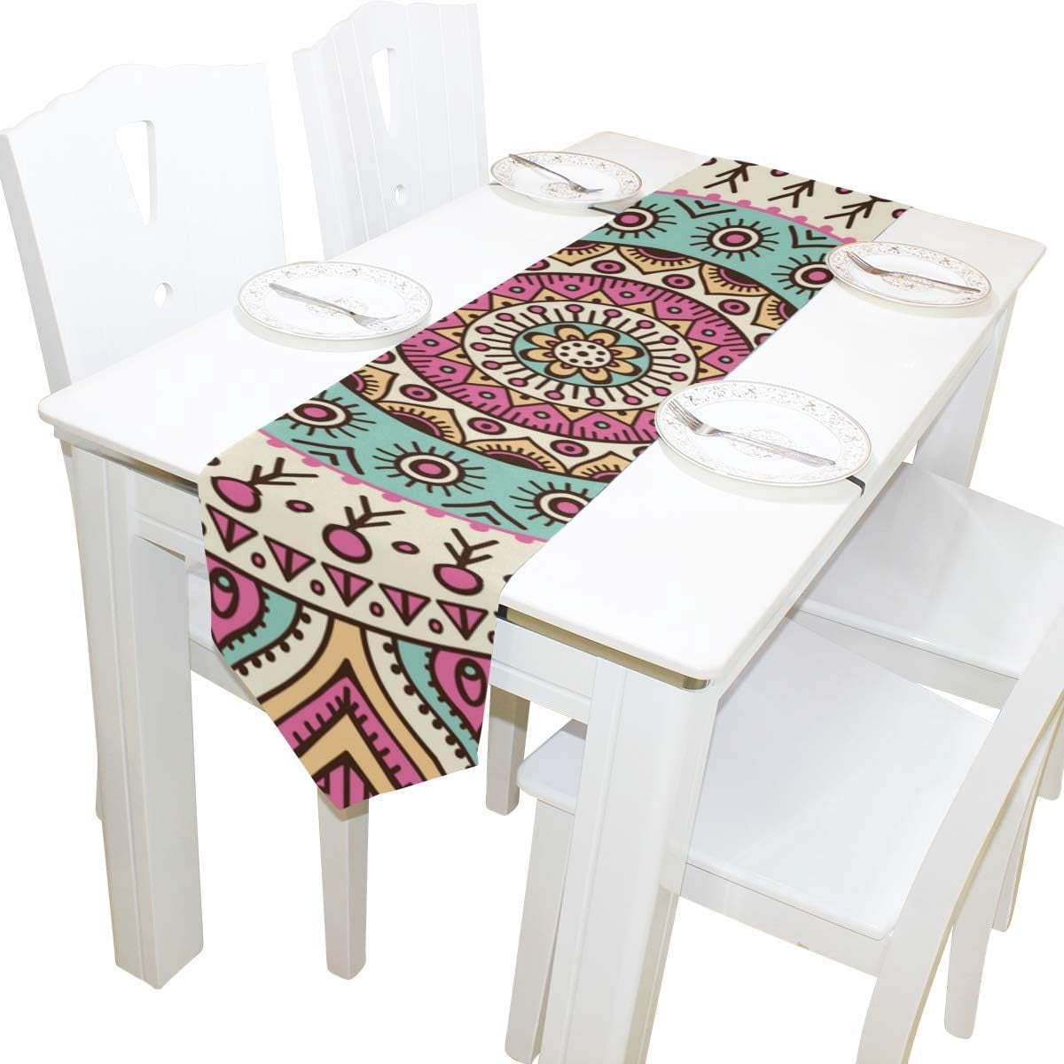 Coolnut 13"x90" Rectangle Cloth Table Runner Vintage Decorative ...