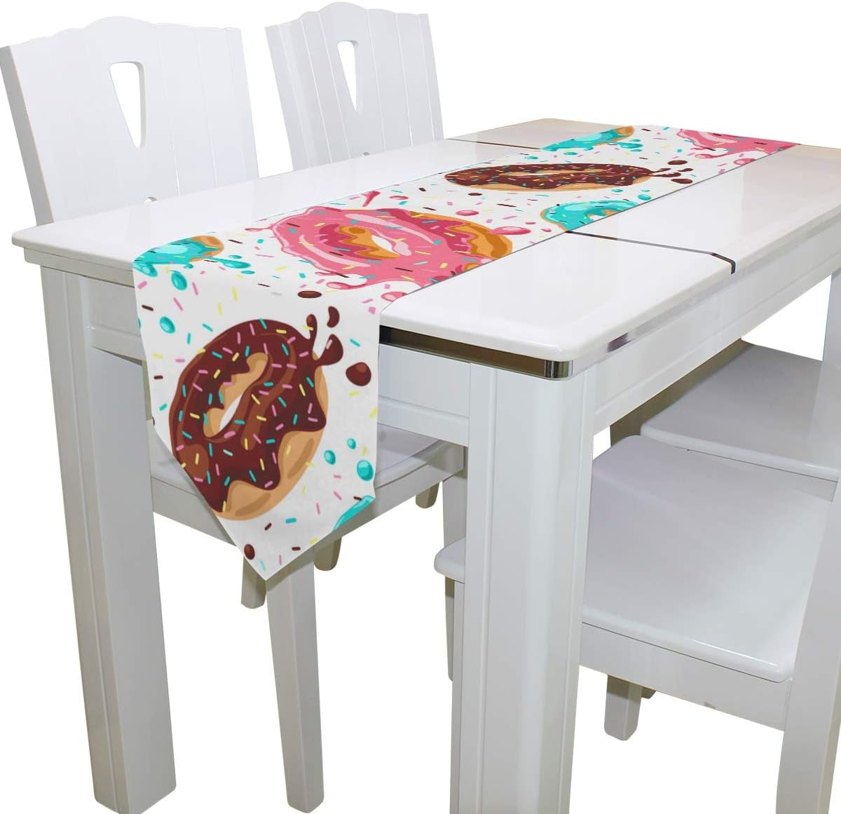 Coolnut 13"x90" Rectangle Doughnut Splashing On White Printed Table ...