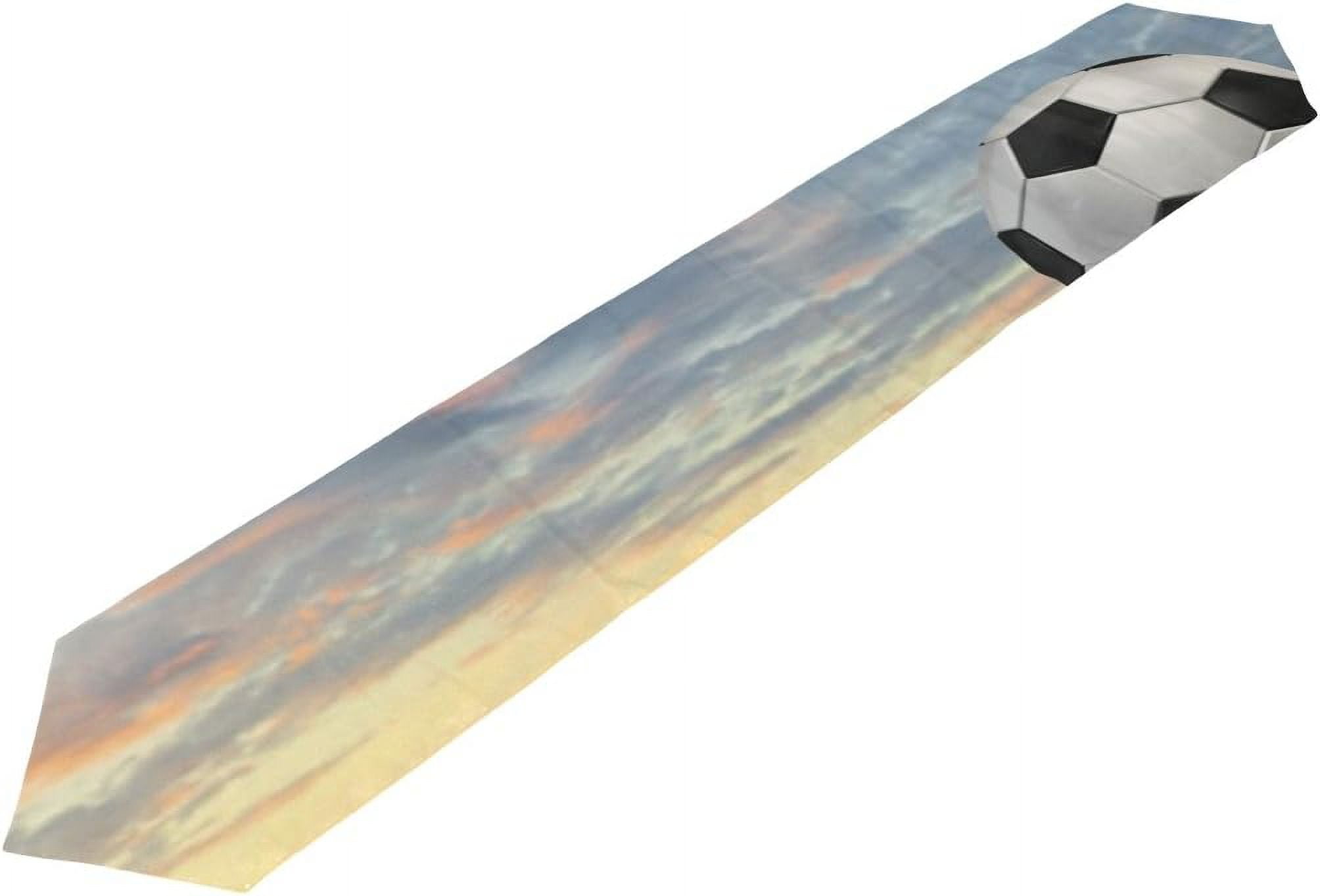 Coolnut 13"x90" Rectangle Soccer Ball On Grass Printed Table Runner for ...