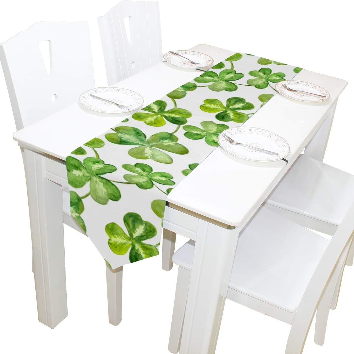 Coolnut 13"x90" Rectangle Watercolor Background for Patrick Day Printed Table Runner for Wedding ...