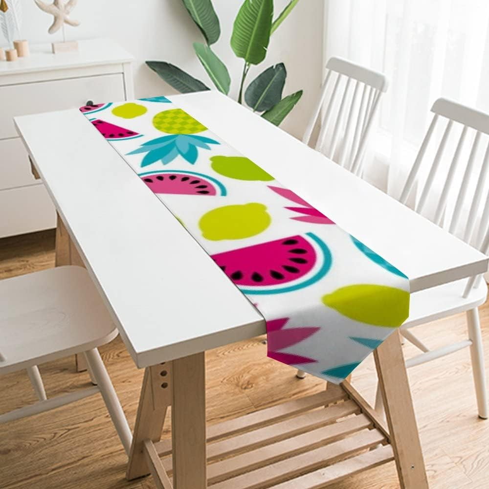 Coolnut 13"x90" Table Cloth Runner, Summer Fruit Exotic Fruit Cocktail ...