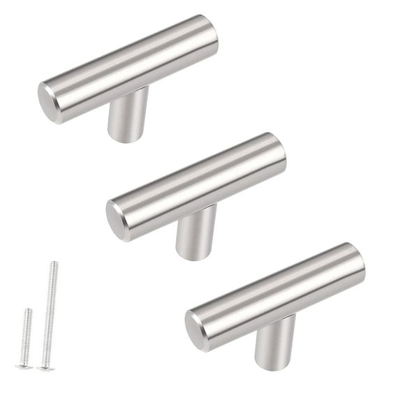 Coolnut 15 Pack Brushed Nickel Cabinet Knobs Single Dresser Drawer Pulls Geometric Shape Cabinet ...