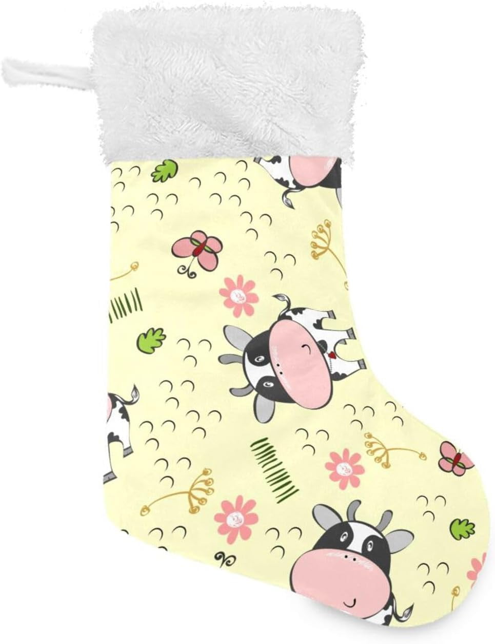 Coolnut 17.7 Inch Christmas Stockings, 1 PCS Cute Cows Pattern ...
