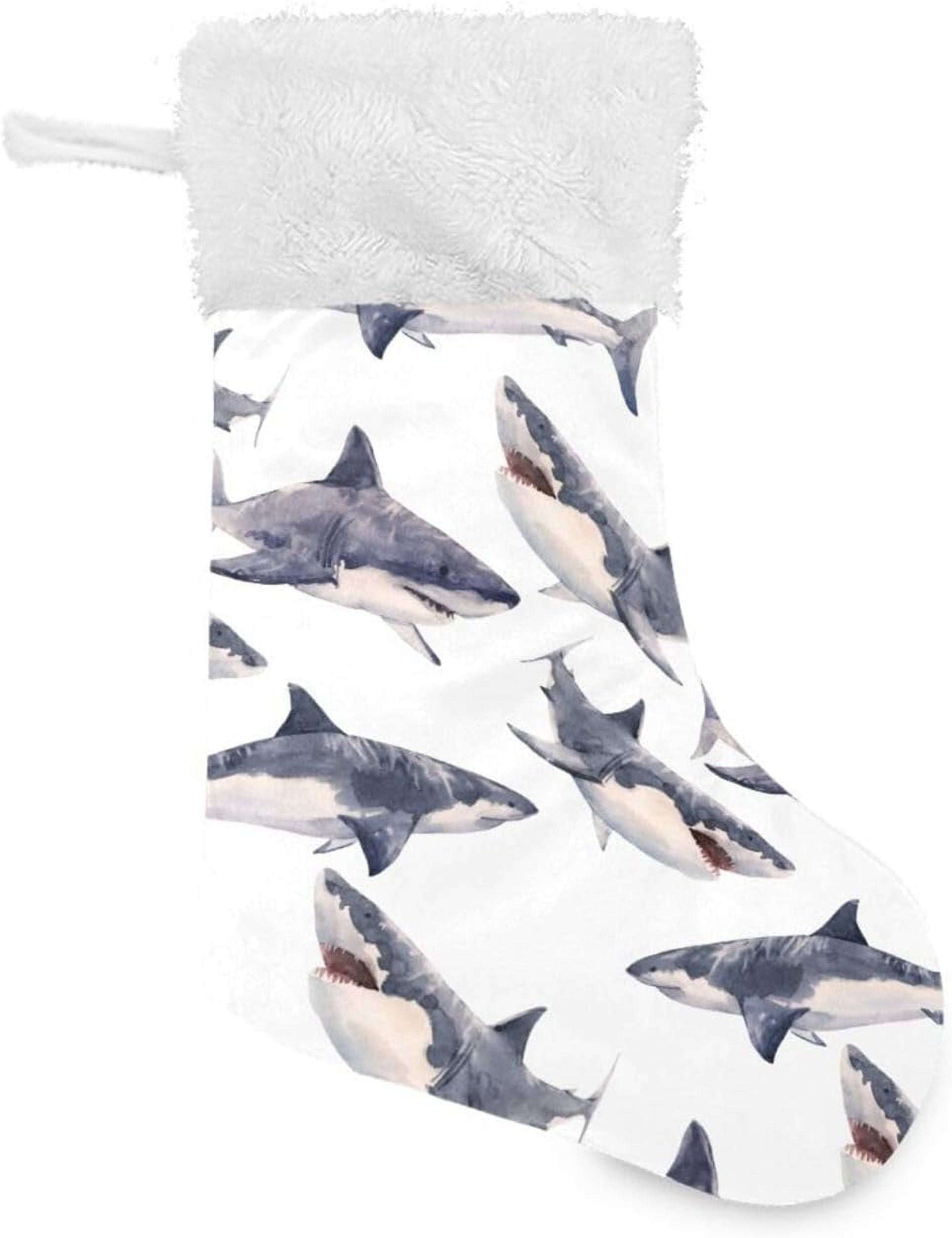 Coolnut 17.7 Inch Christmas Stockings, 1 PCS Sharks Presonalized Large ...