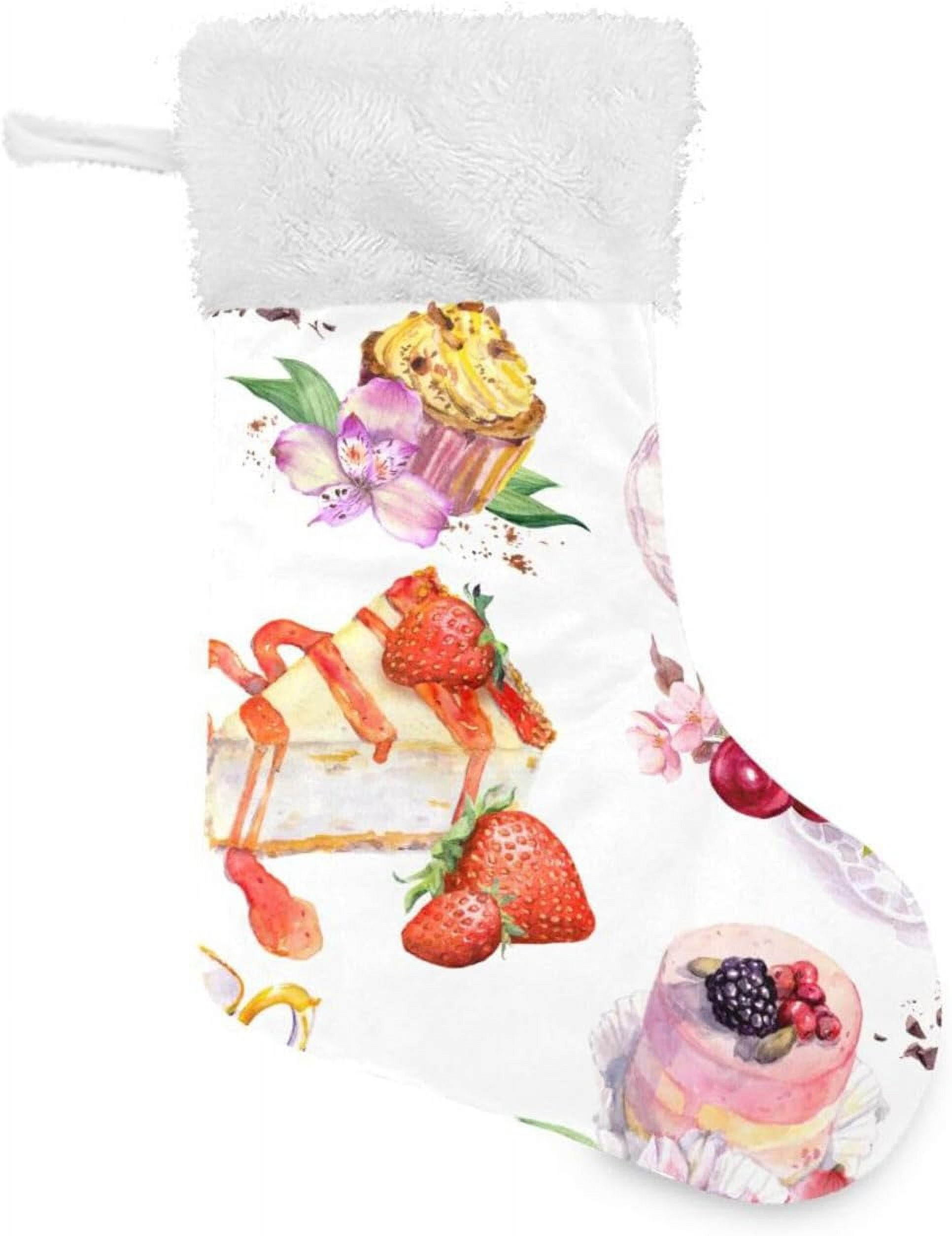 Coolnut 17.7 Inch Christmas Stockings, 2 PCS Cute Cake Pattern ...