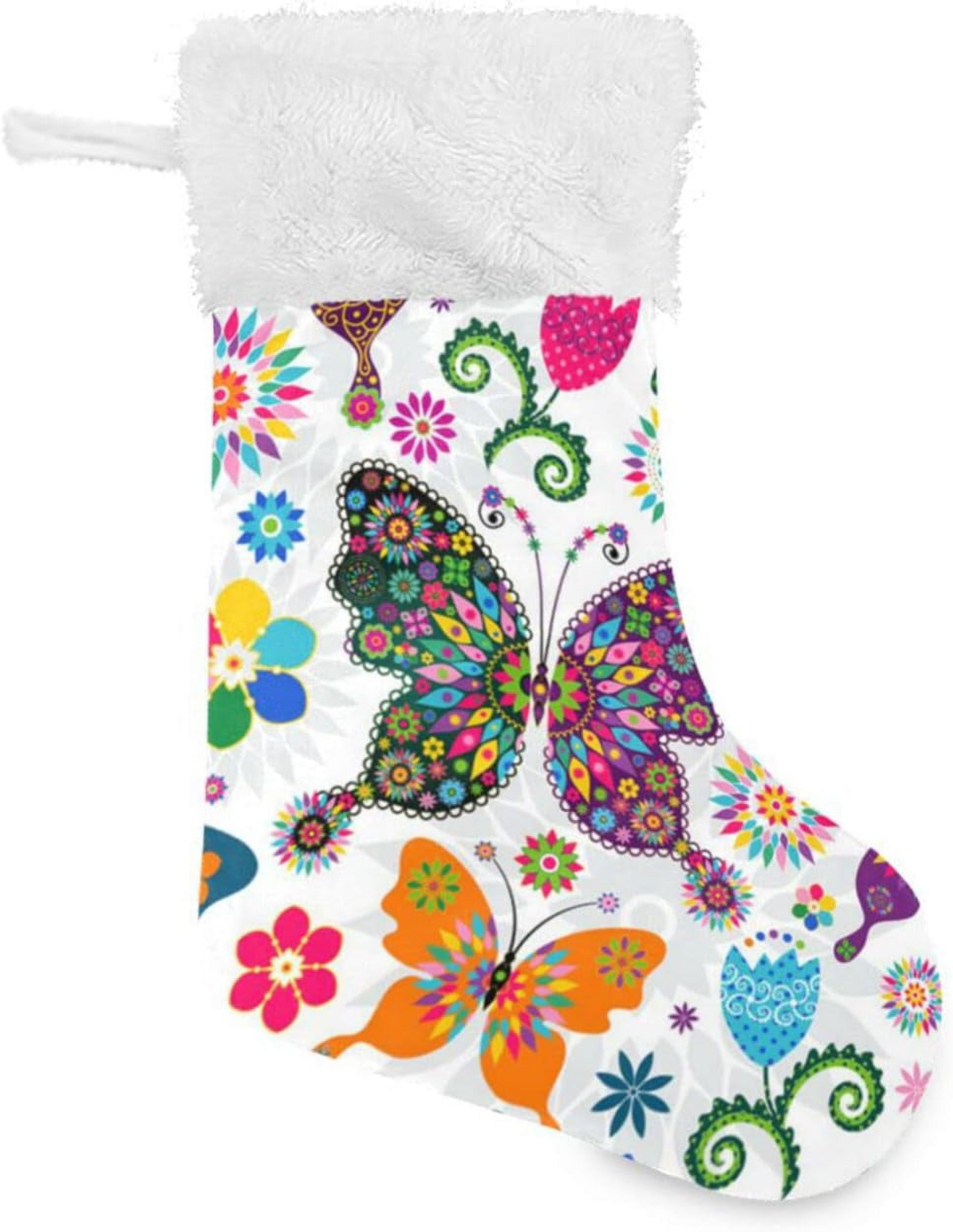Coolnut 17.7 Inch Christmas Stockings, 2 PCS Paisley Butterfly ...