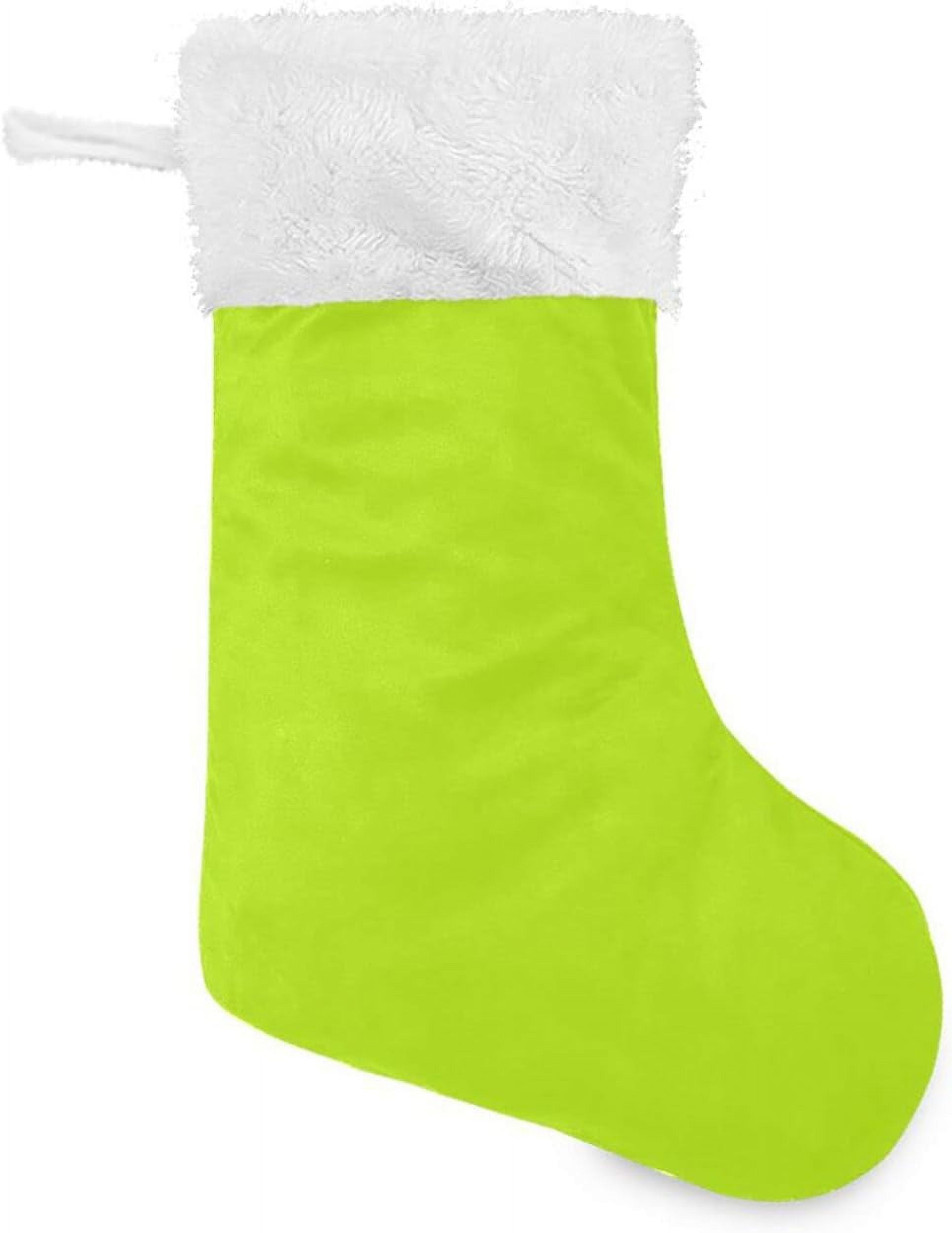 Coolnut 17.7 Inch Christmas Stockings, Plain Vivid Yellowish Green ...