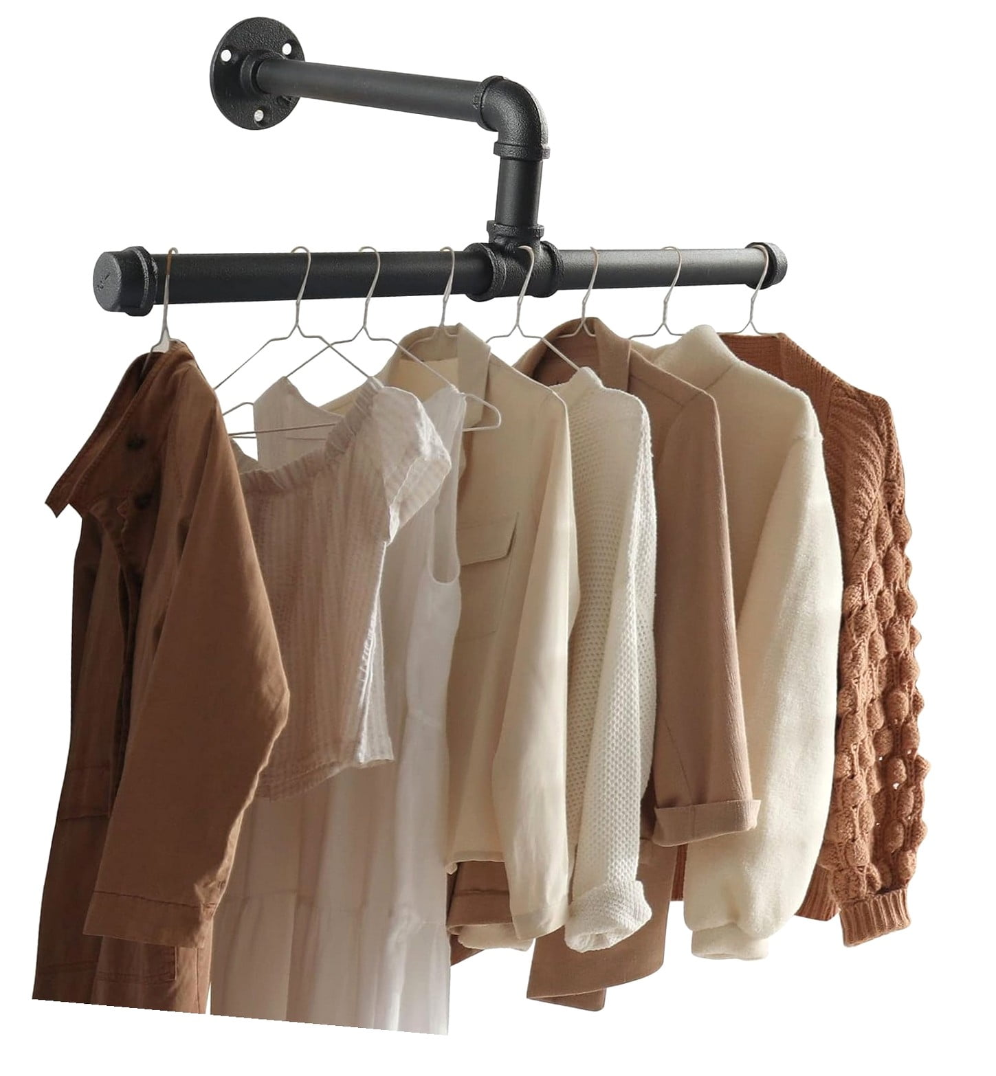 Coolnut 18 Inch Wall-Mounted Clothes Rack, Industrial Pipe Closet Rods ...