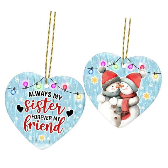 Coolnut 1pc 2 Side Printed My Sister Forever My Friend Ceramic Ornament ...