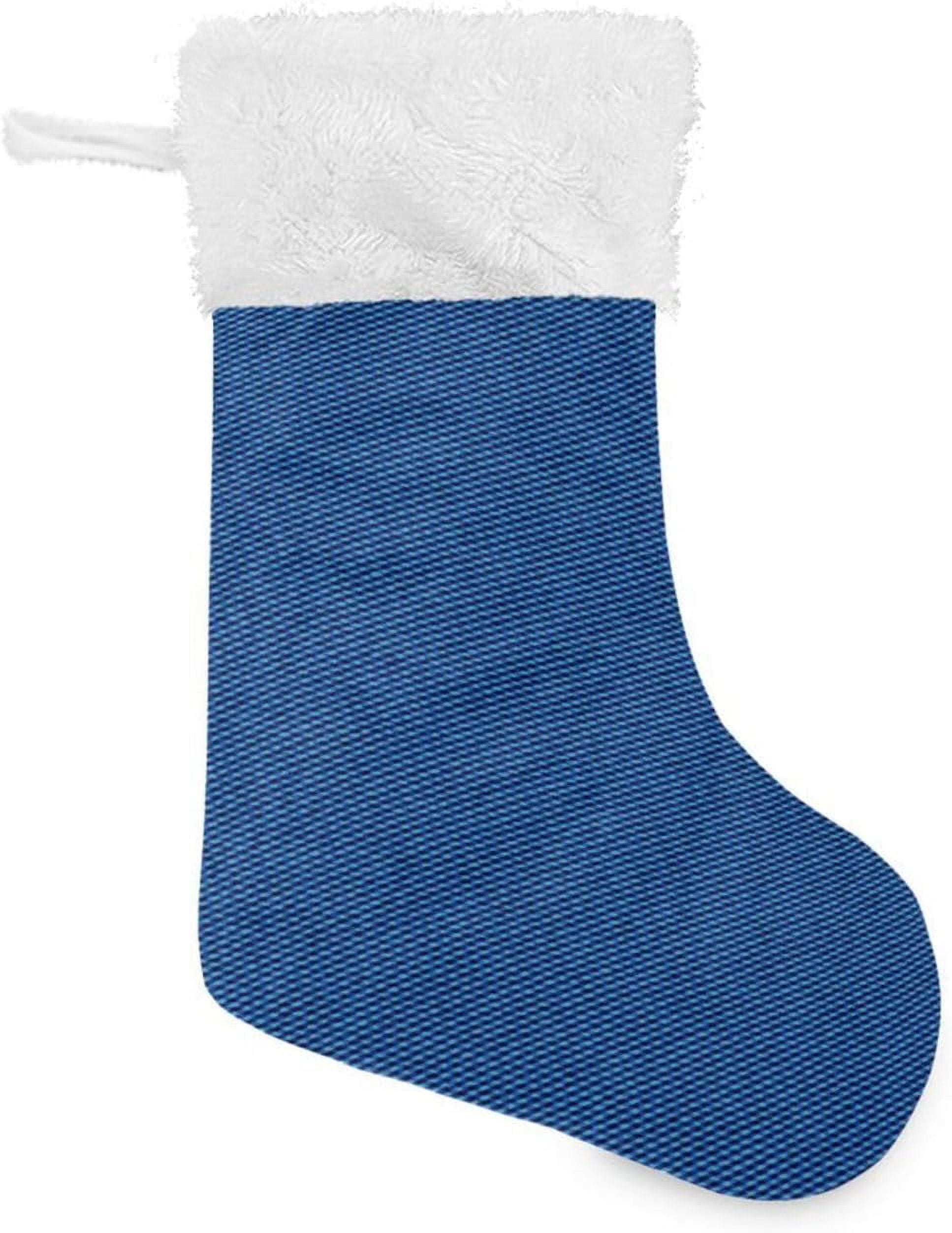 Coolnut 2 PCS Christmas Stocking Blue Denim Texture Big Warm 17.7 Inch ...