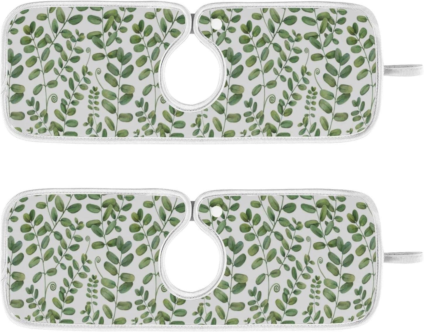 Coolnut 2 PCS Faucet Splash Catcher, 30"x5" Floral Botanical Microfiber ...