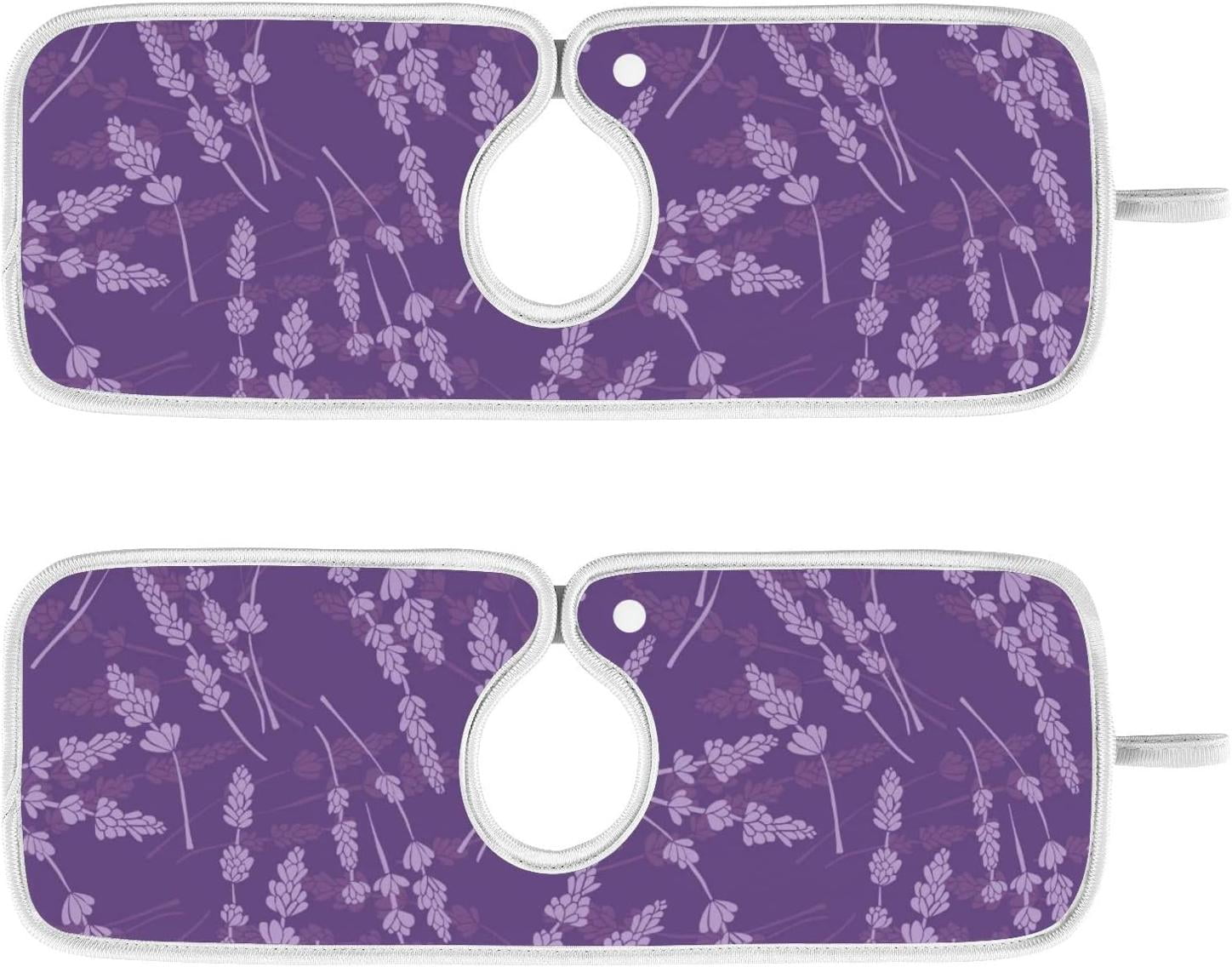 Coolnut 2 PCS Faucet Splash Catcher, 30"x5" Layered Lavender Flowers ...
