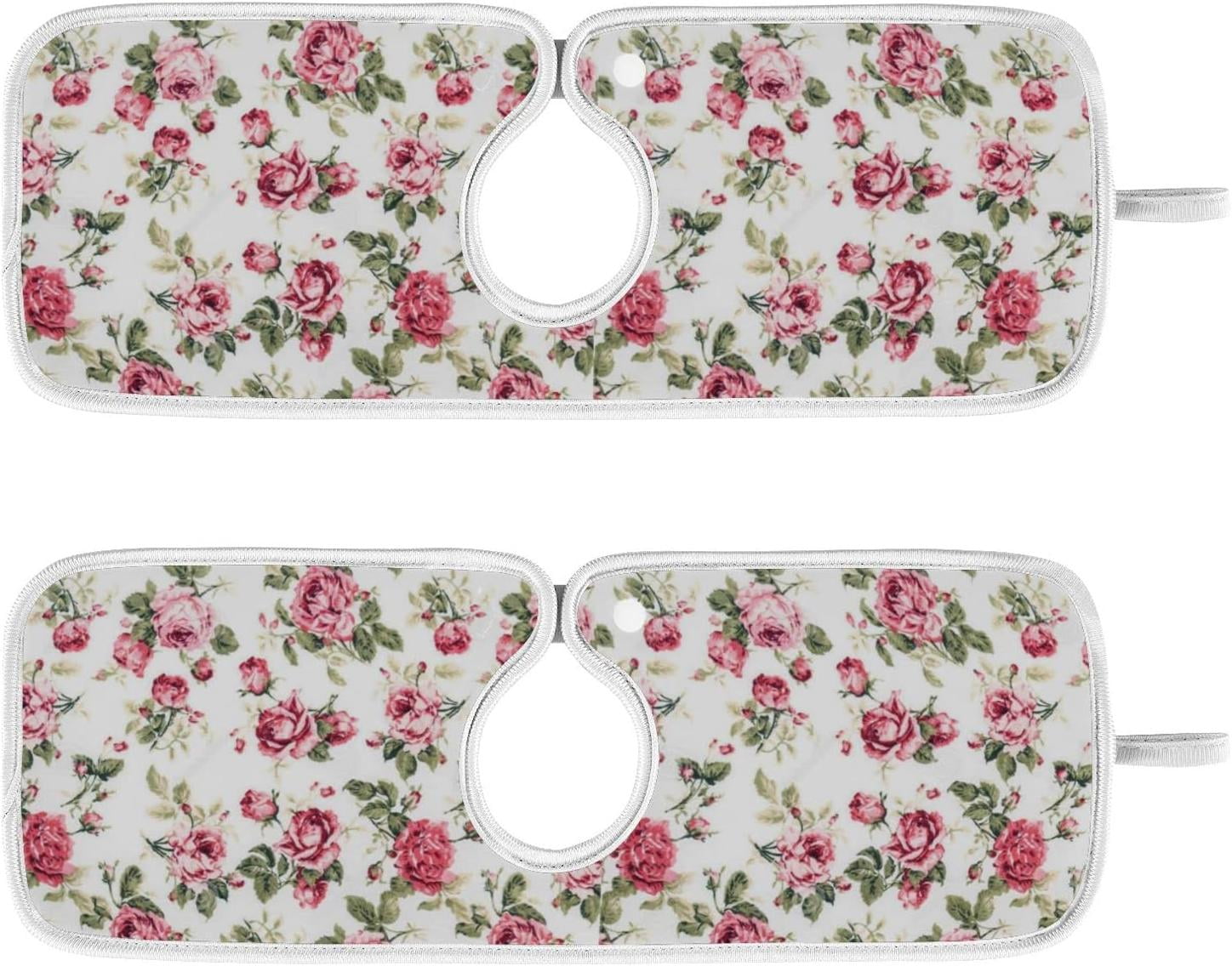 Coolnut 2 PCS Faucet Splash Catcher, 30"x5" Red Rose Microfiber Cloth ...