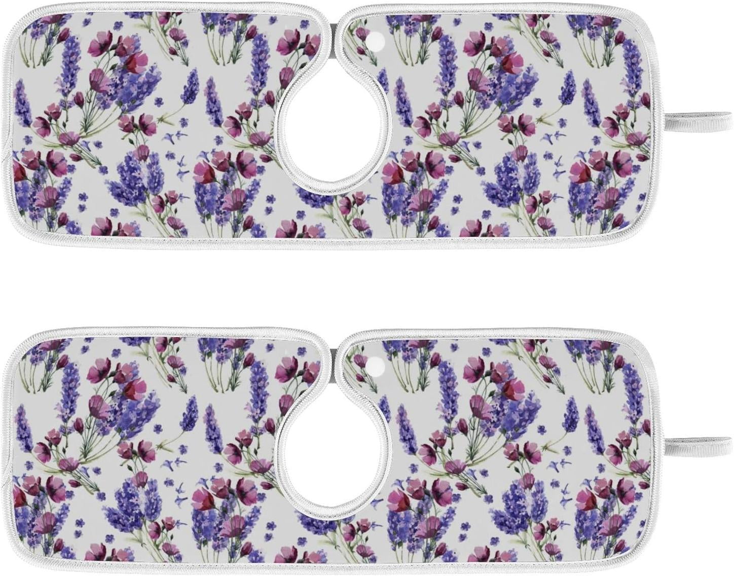 Coolnut 2 PCS Faucet Splash Catcher, 30"x5" Wildflower Lavender ...