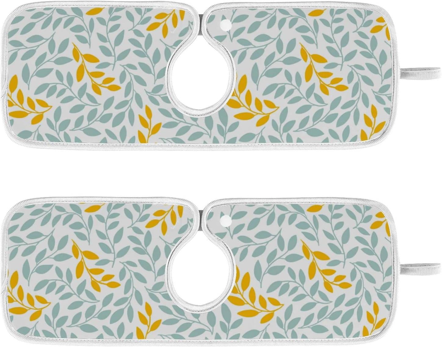 Coolnut 2 PCS Faucet Splash Catcher, 30"x5" Yellow Blue Leaves ...