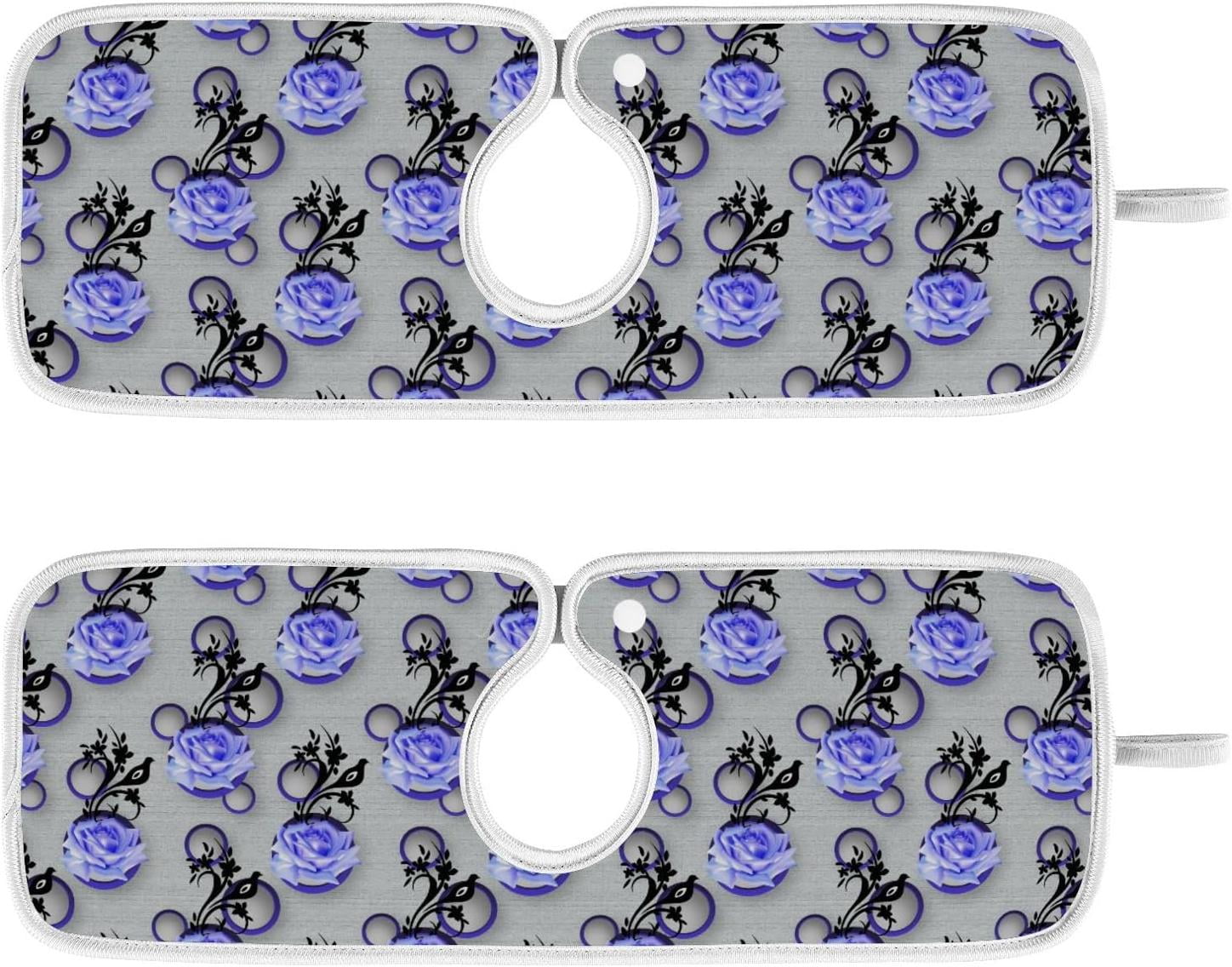 Coolnut 2 PCS Faucet Splash Catcher, 3d Wallpaper Blue Rose Flower ...