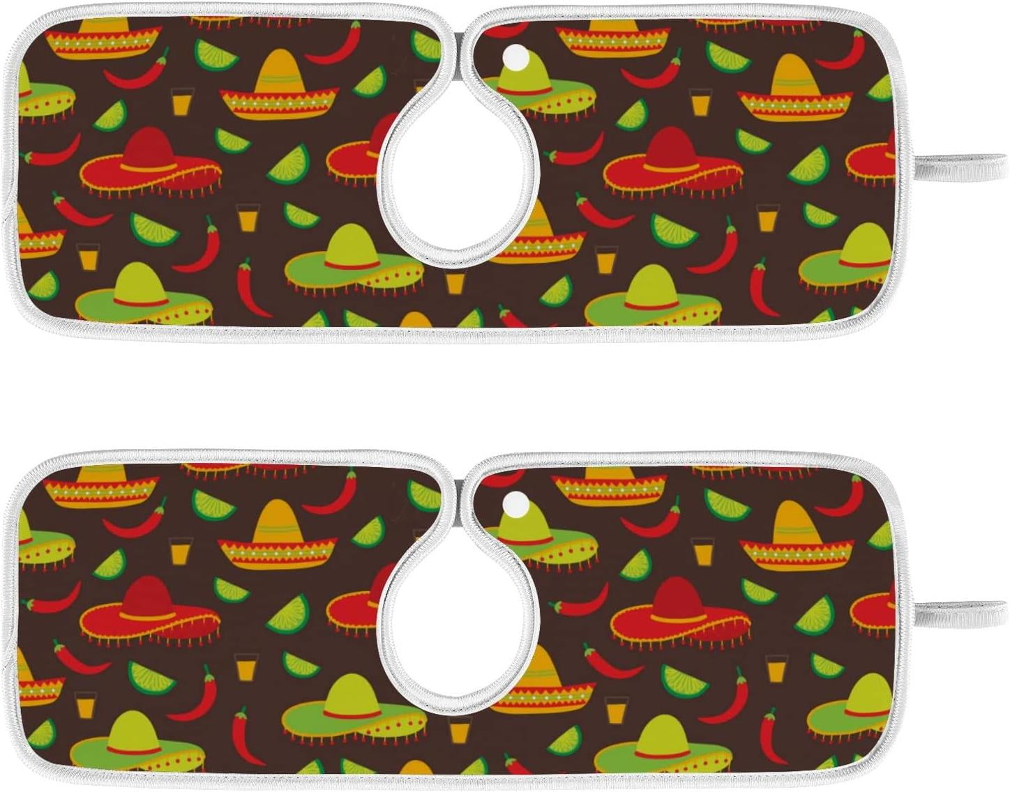 Coolnut 2 PCS Faucet Splash Catcher, Chili Pepper Mexican Microfiber ...