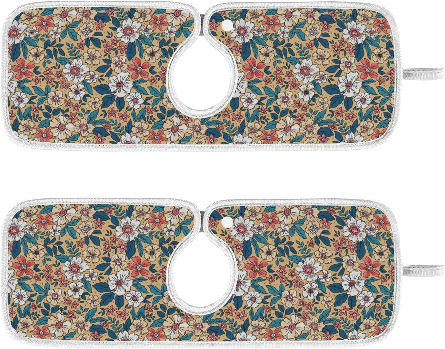 Coolnut 2 PCS Faucet Splash Catcher, Cute Floral Pattern Small Flower ...