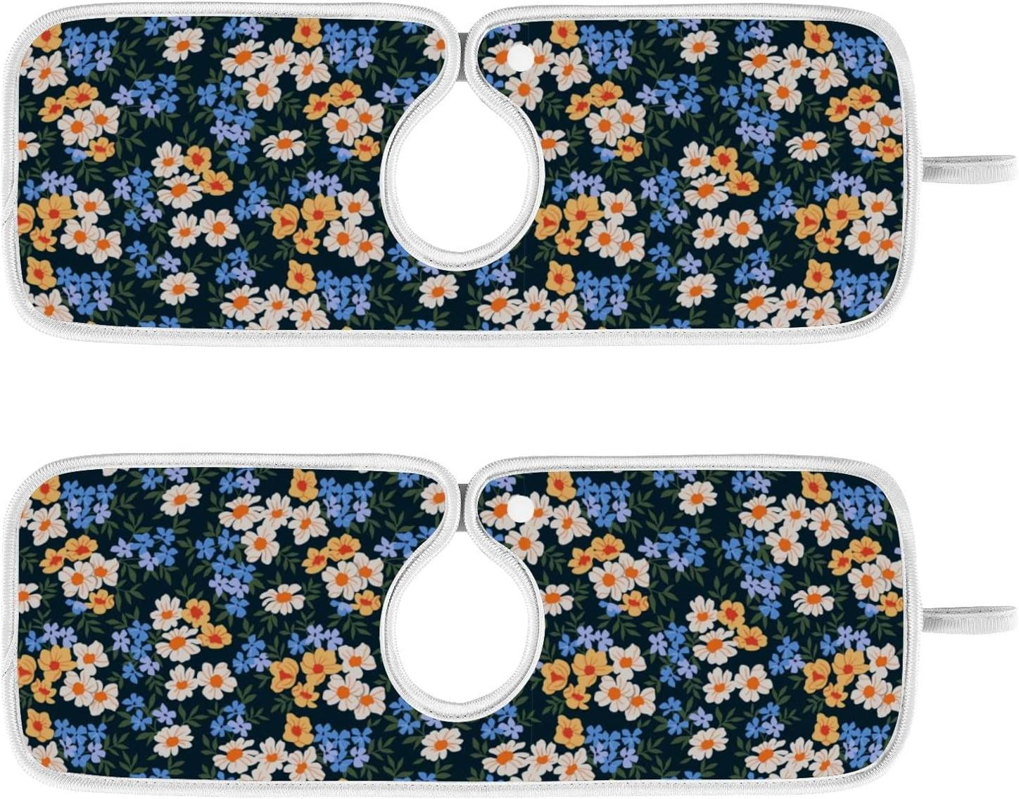 Coolnut 2 PCS Faucet Splash Catcher, Flower White Chamomile Microfiber ...