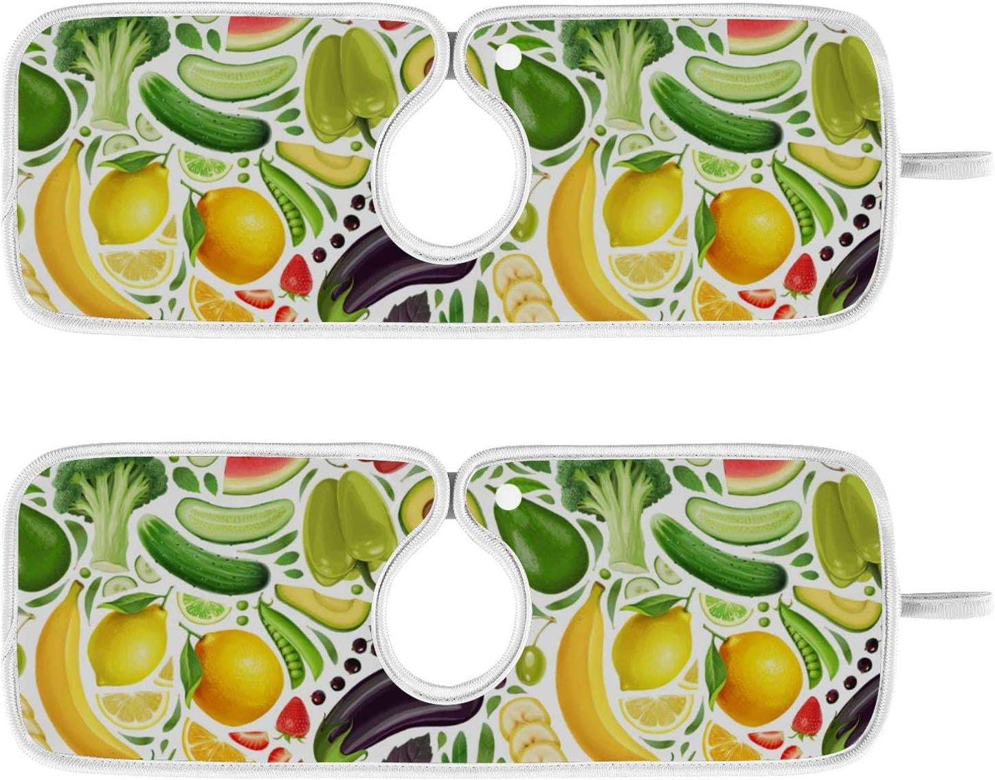 Coolnut 2 PCS Faucet Splash Catcher, Fruits and Vegetables Microfiber ...