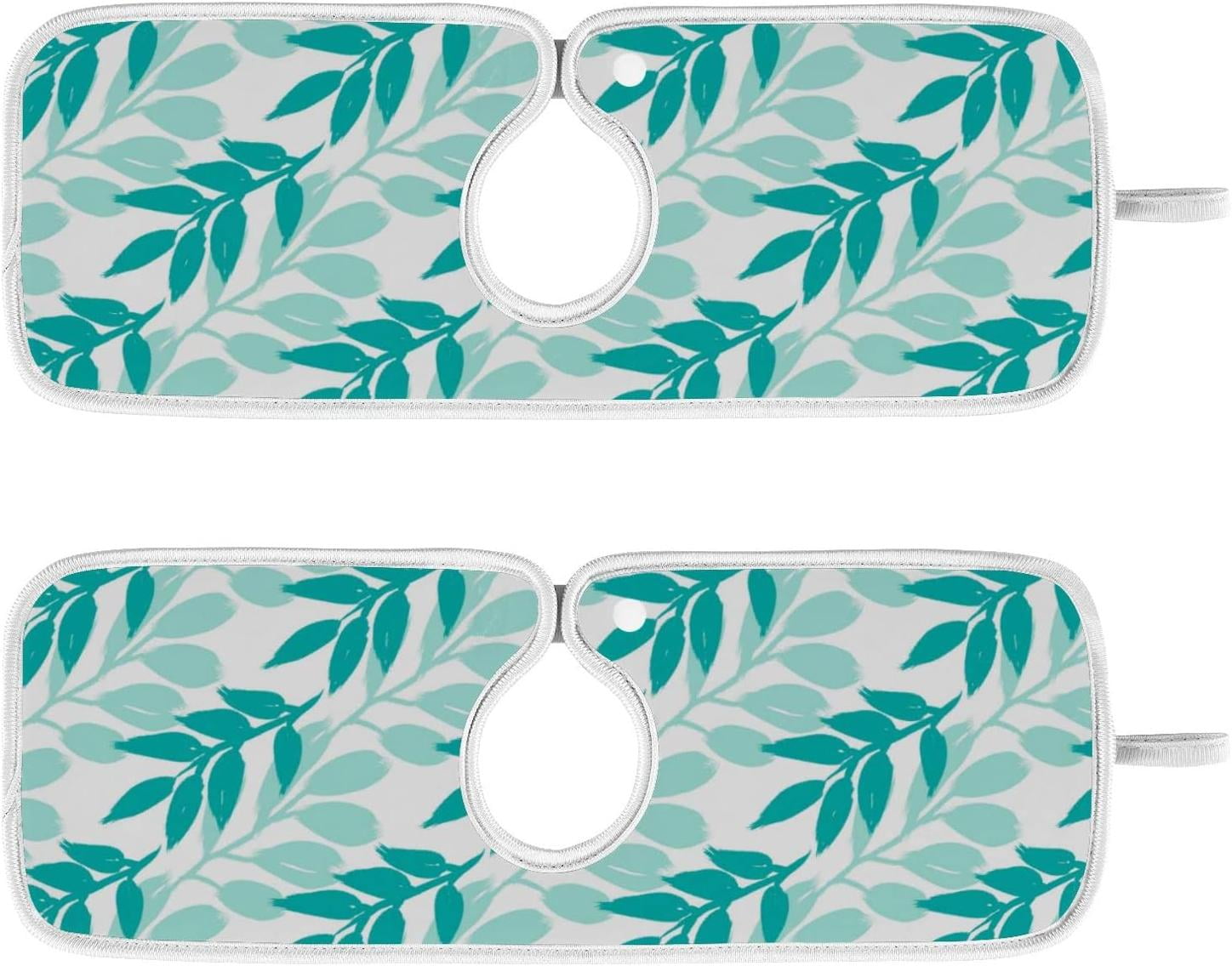 Coolnut 2 PCS Faucet Splash Catcher, Pastel Leaves Microfiber Cloth ...