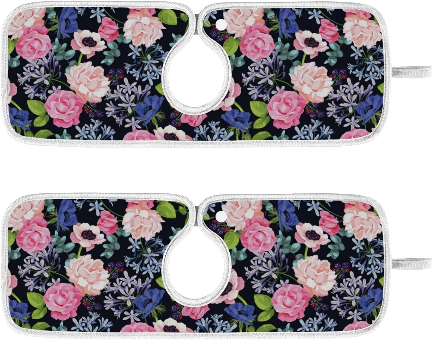 Coolnut 2 PCS Faucet Splash Catcher, Roses and Tulips Microfiber Cloth ...