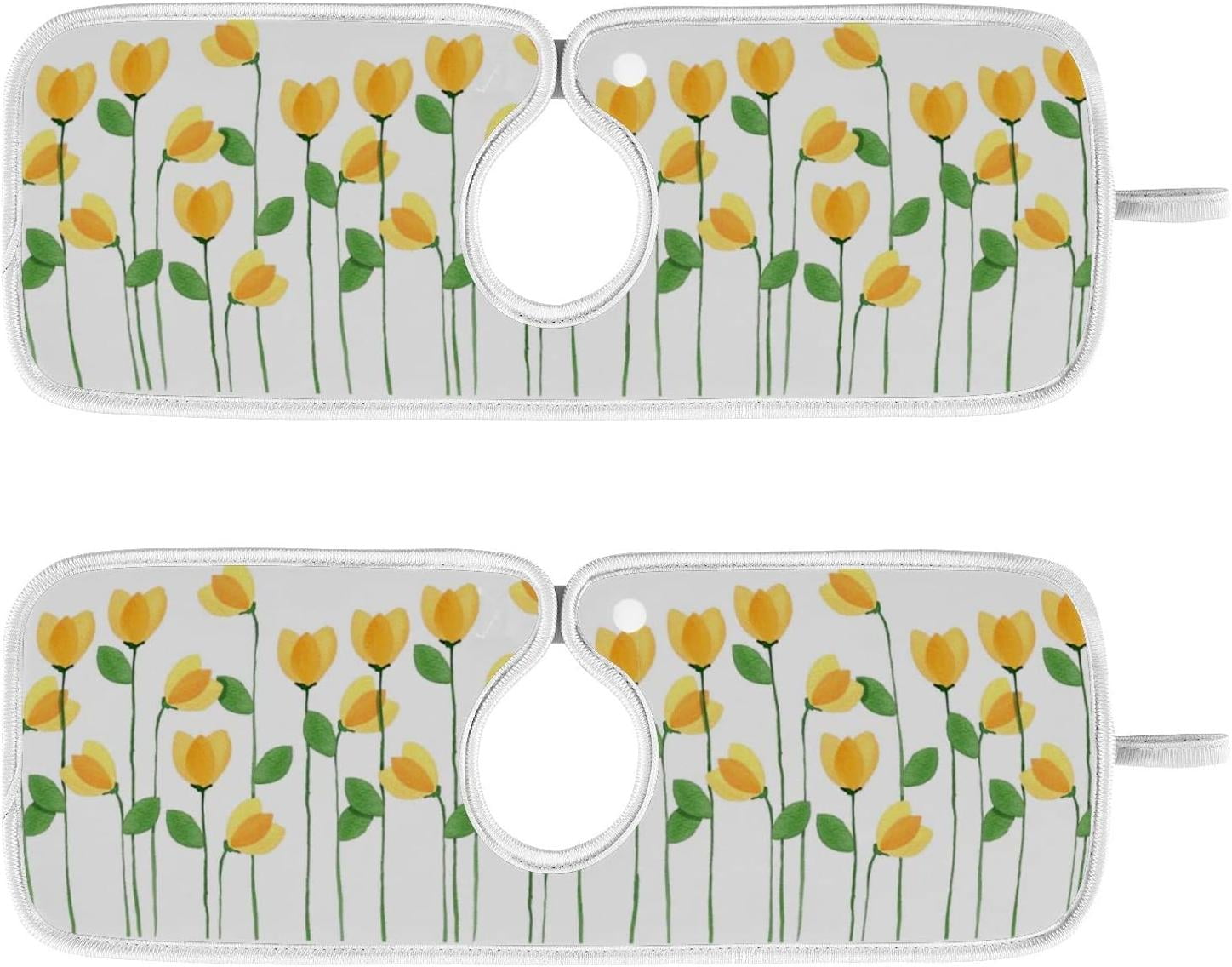 Coolnut 2 PCS Faucet Splash Catcher, Spring Tulip Microfiber Cloth ...