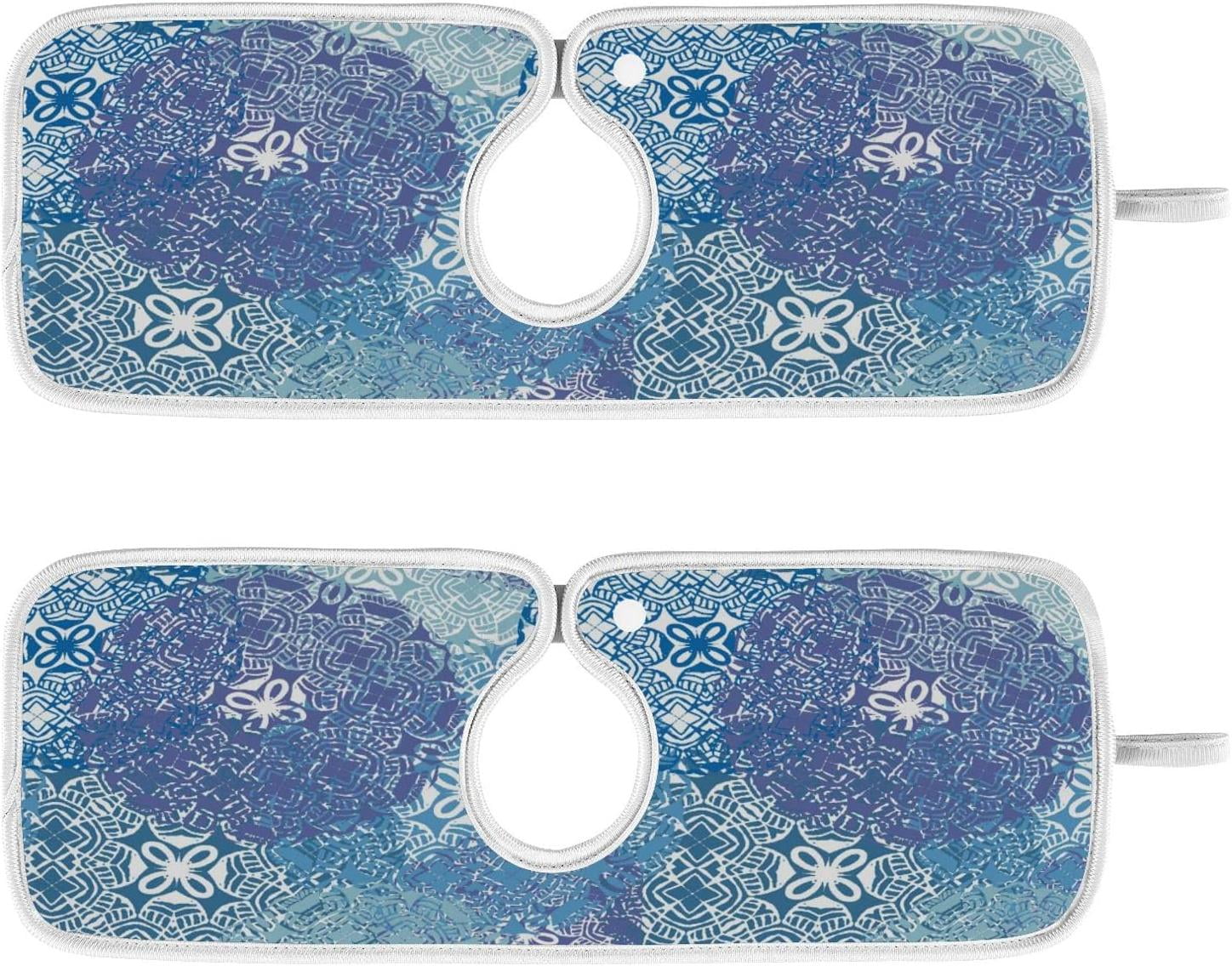 Coolnut 2 PCS Faucet Splash Catcher, Stylized Mandalas and Flowers in ...