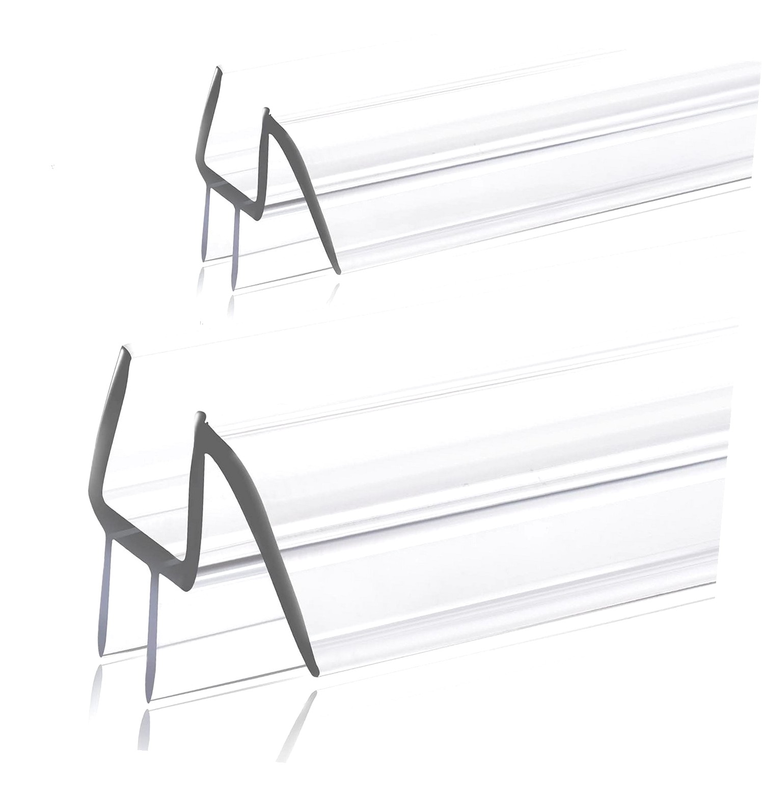 Coolnut 2-Pack Clear Shower Door Bottom Seal (1/4'' 39'', Polycarbonate ...