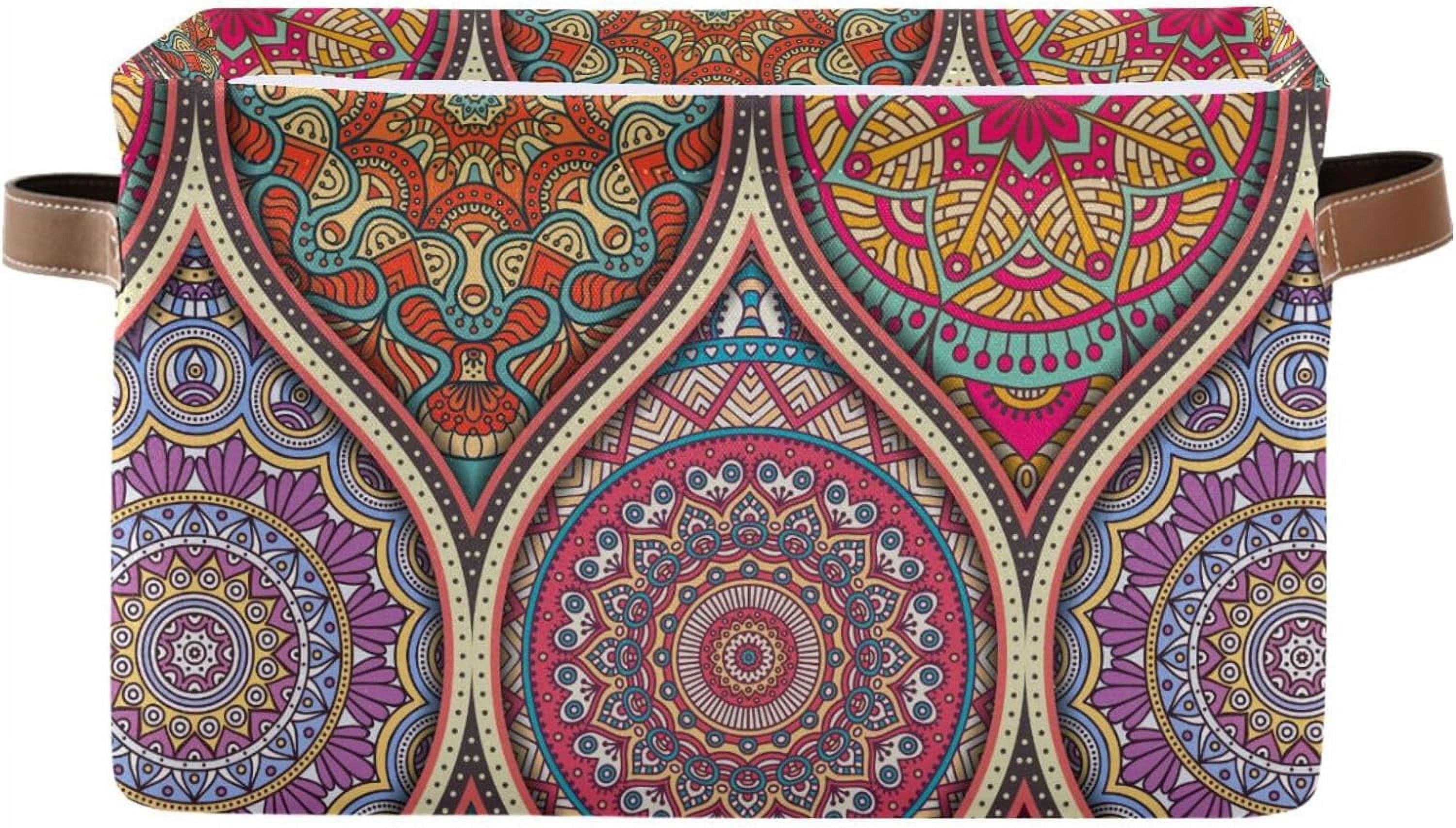 Coolnut 2 Pack Fabric Storage Basket Bohemian Mandala Closet Storage ...
