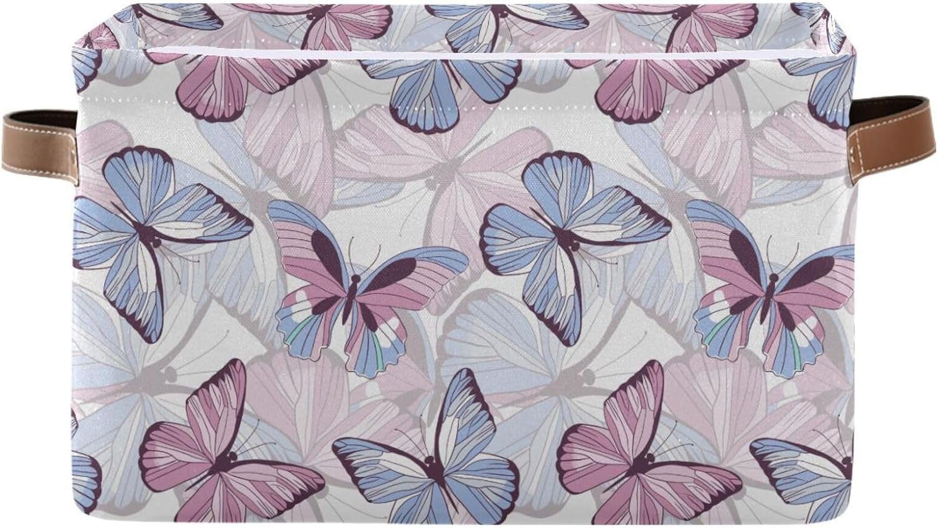 Coolnut 2 Pack Fabric Storage Basket Cute Butterfly Closet Storage Bins ...