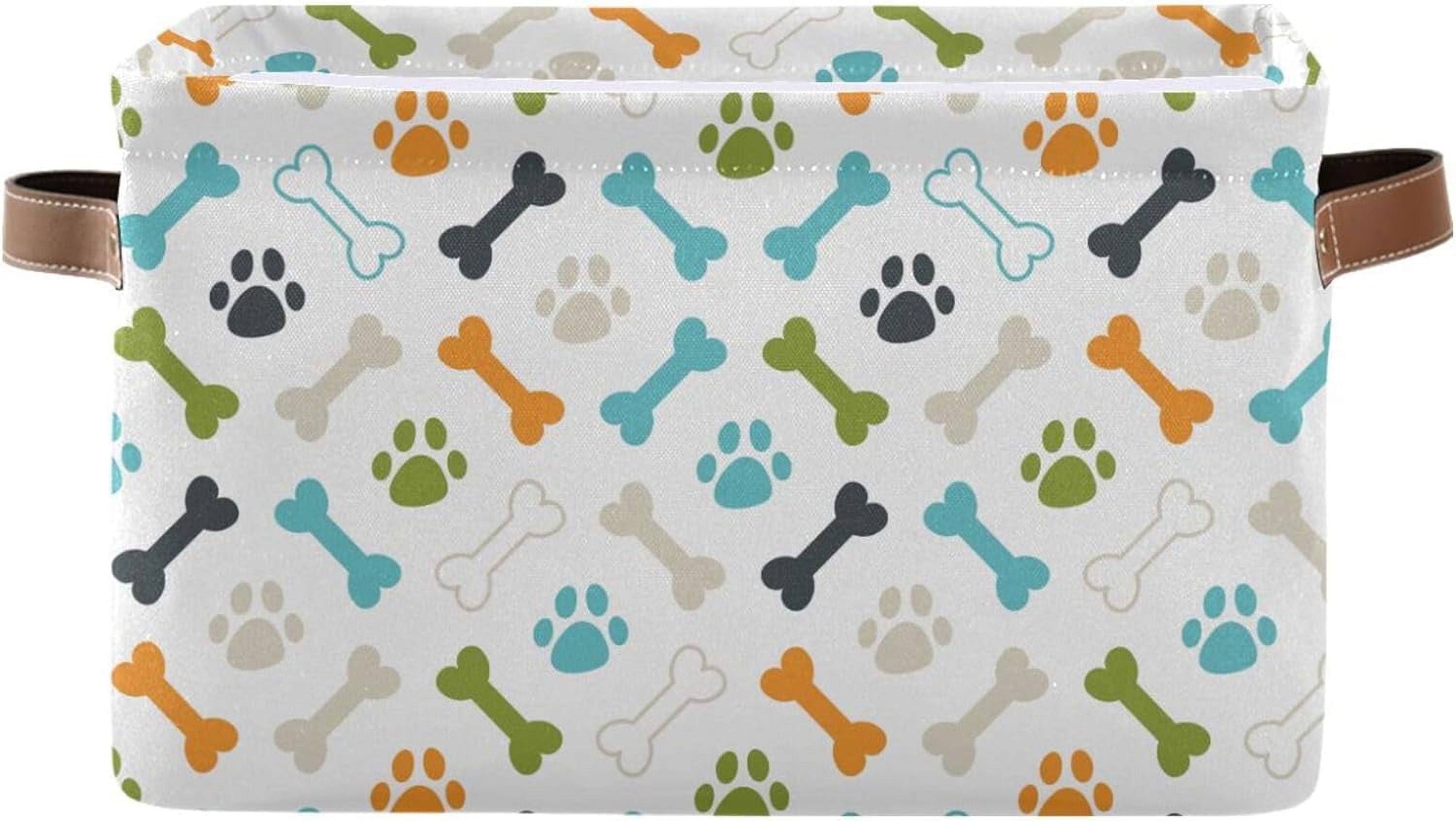Coolnut 2 Pack Fabric Storage Basket Cute Paws & Bone Closet Storage ...