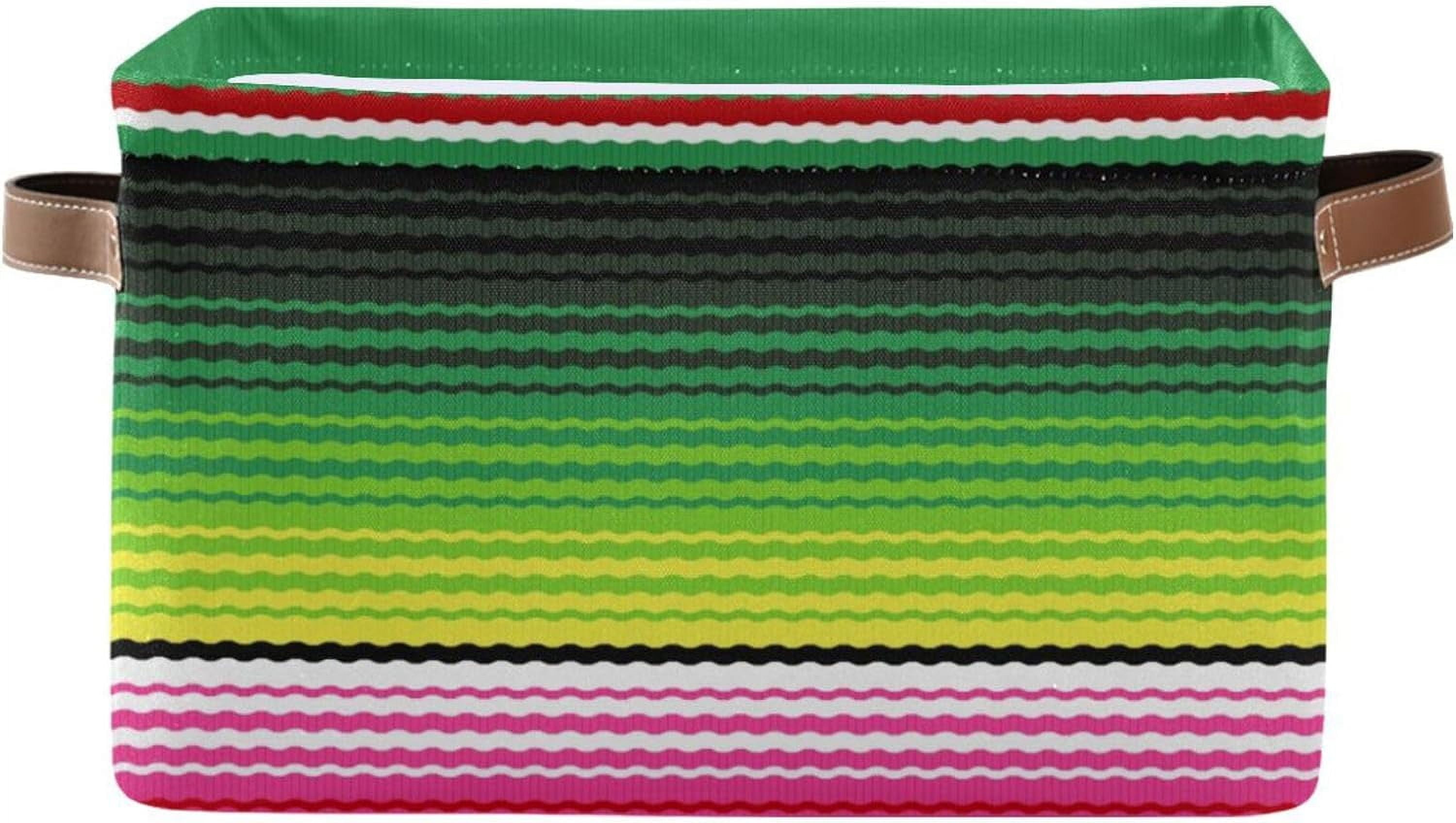 Coolnut 2 Pack Fabric Storage Basket Mexican Serape Blanket Stripes ...
