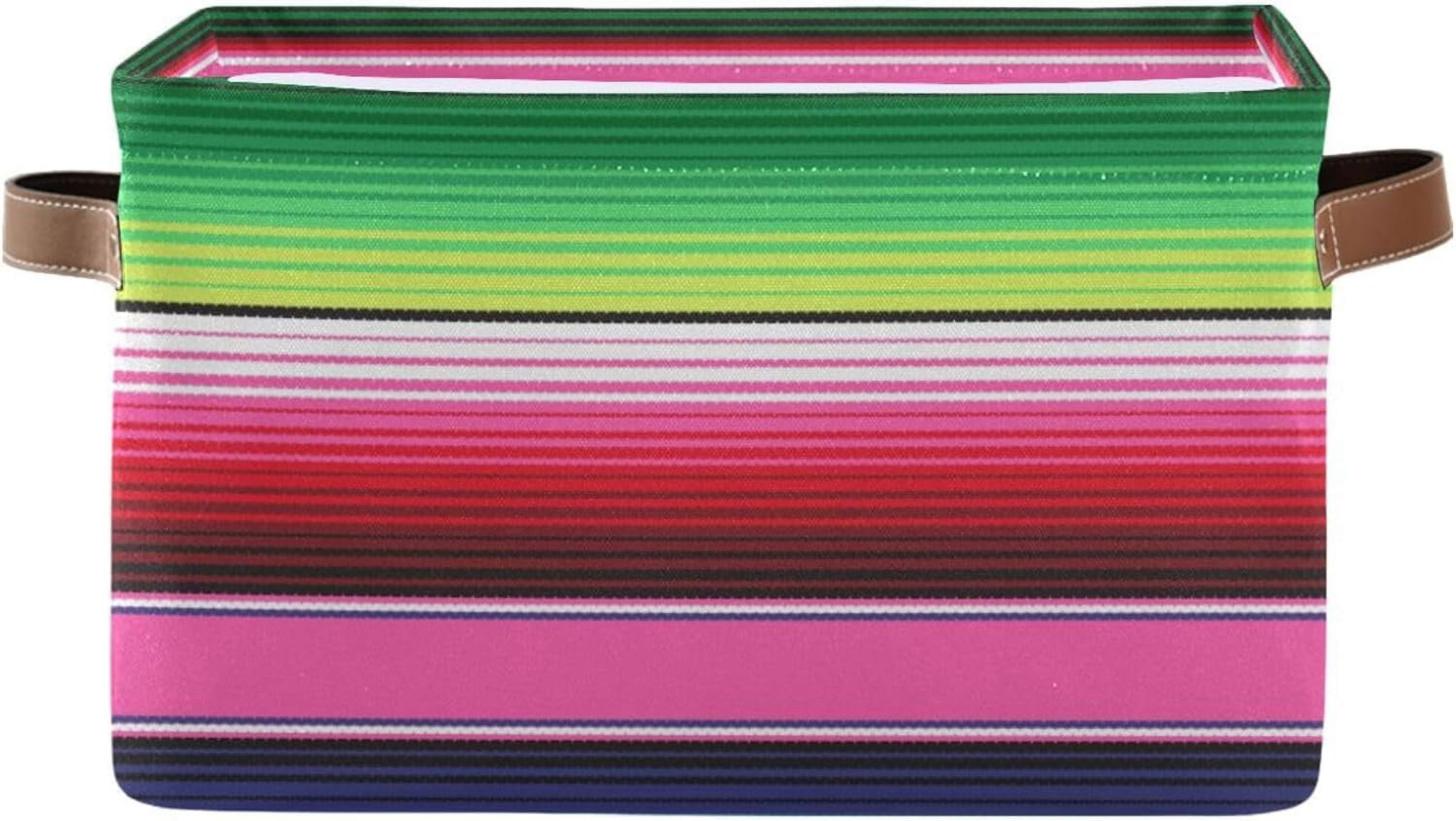 Coolnut 2 Pack Fabric Storage Basket Mexican Serape Stripes Closet ...