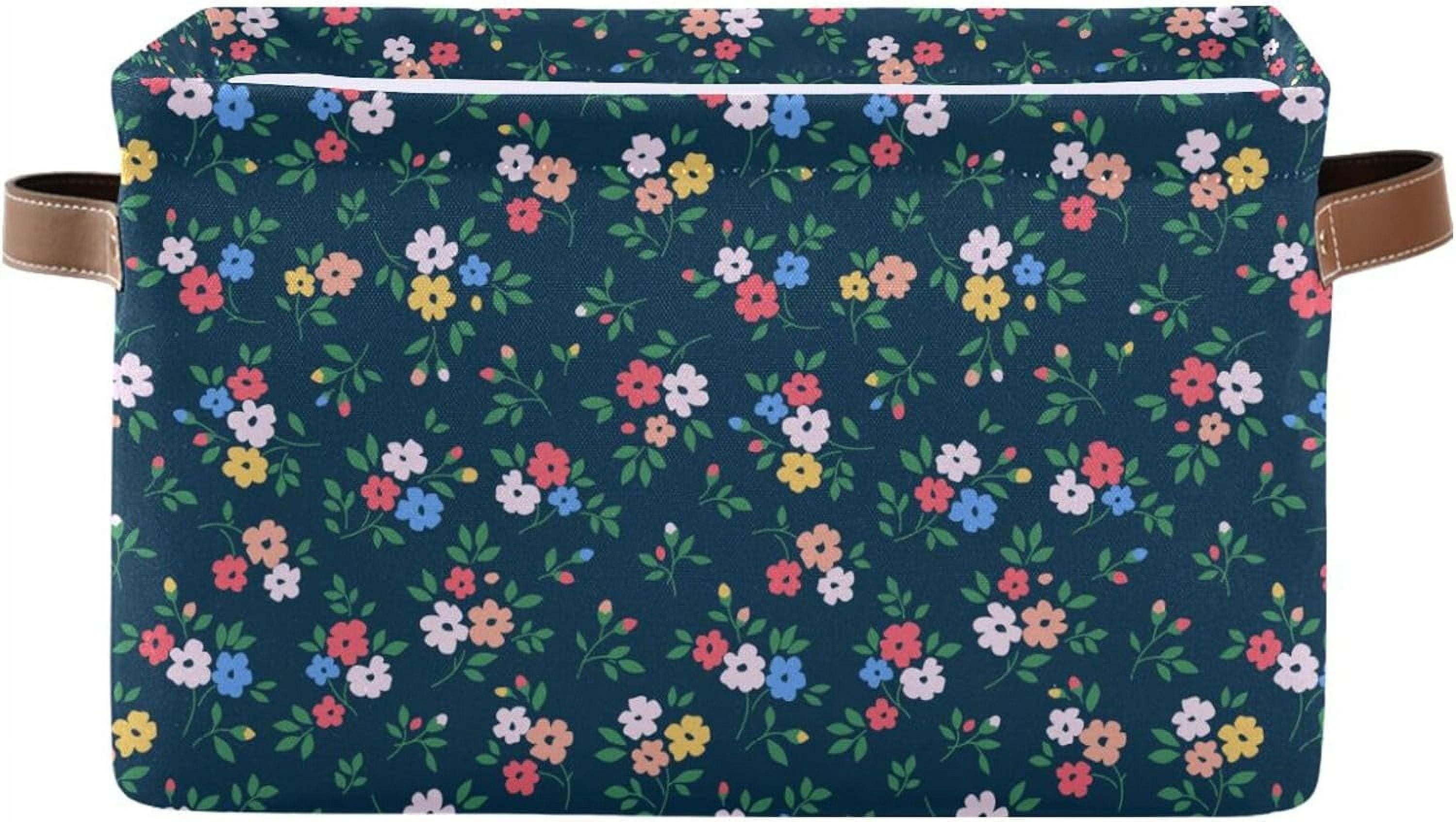 Coolnut 2 Pack Fabric Storage Basket Seasonal Cute Flowers Closet ...