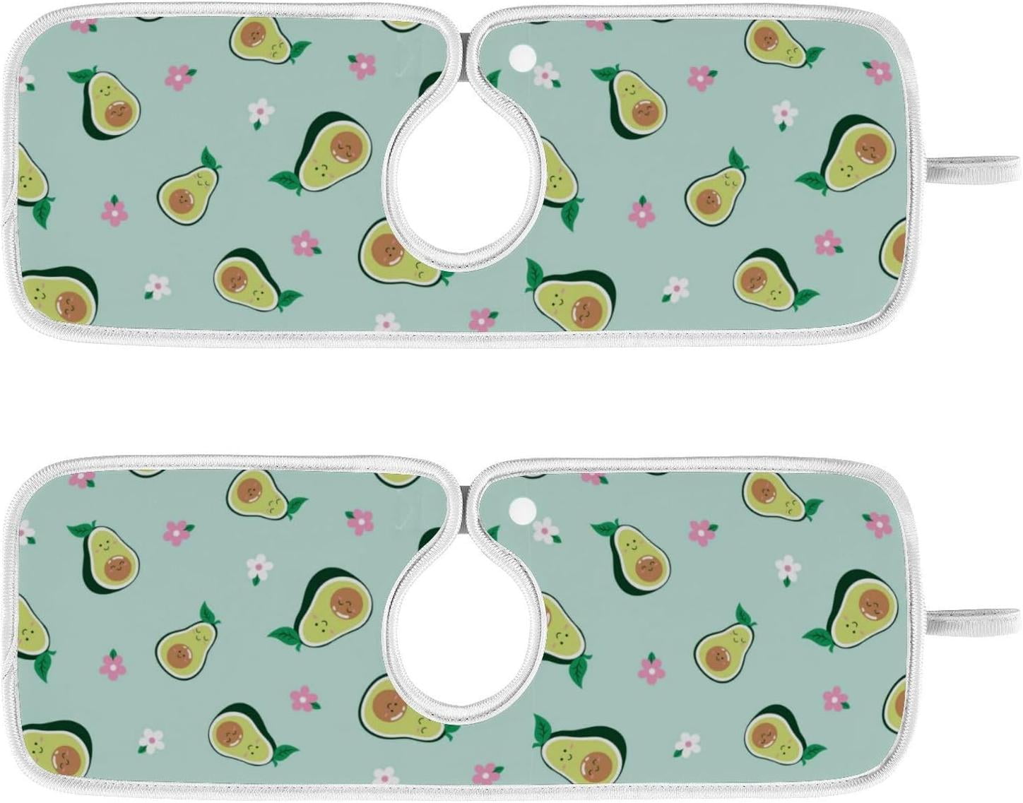 Coolnut 2 Pack Faucet Mat Splash Guard for Kitchen Sink, Cute Avocado ...