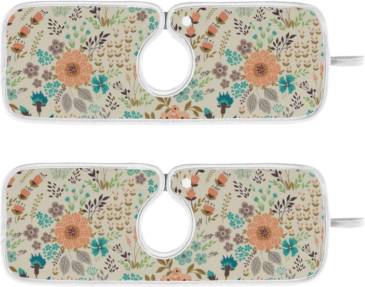 Coolnut 2 Pack Faucet Mat Splash Guard for Kitchen Sink, Floral Spring ...