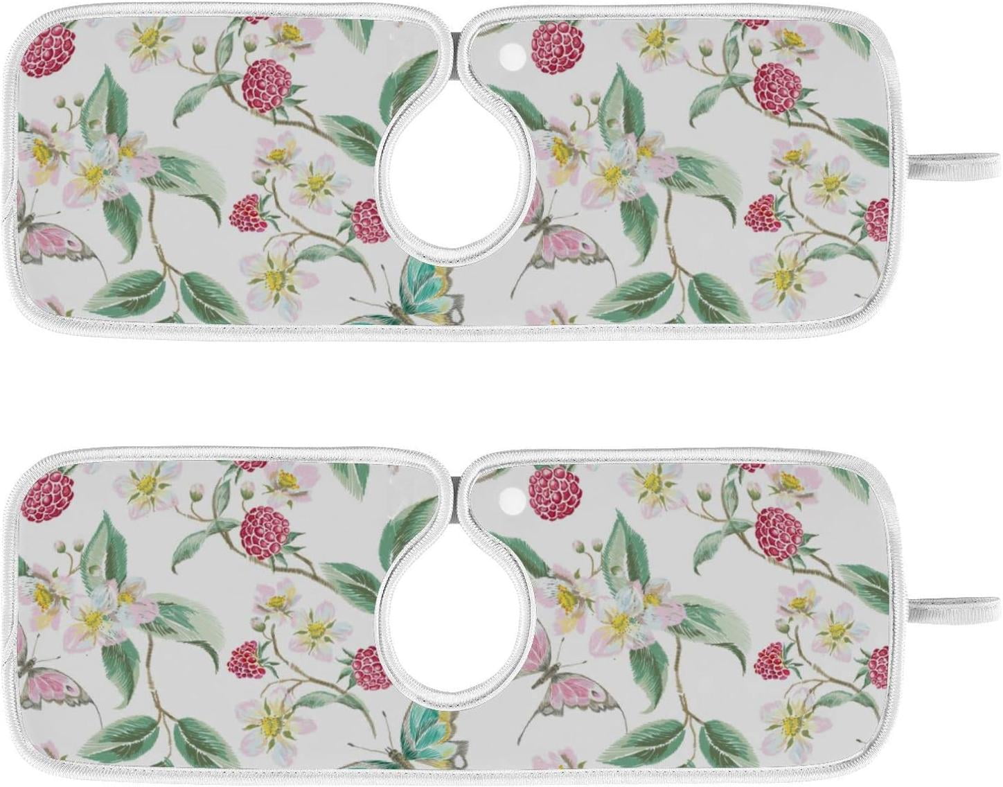 Coolnut 2 Pack Faucet Mat Splash Guard for Kitchen Sink,Floraland ...